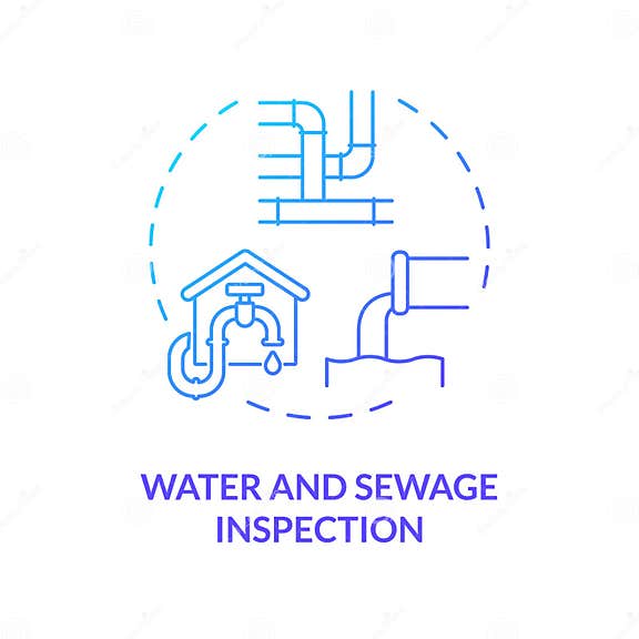 Thin Line Gradient Icon Water and Sewage Inspection Concept Stock ...