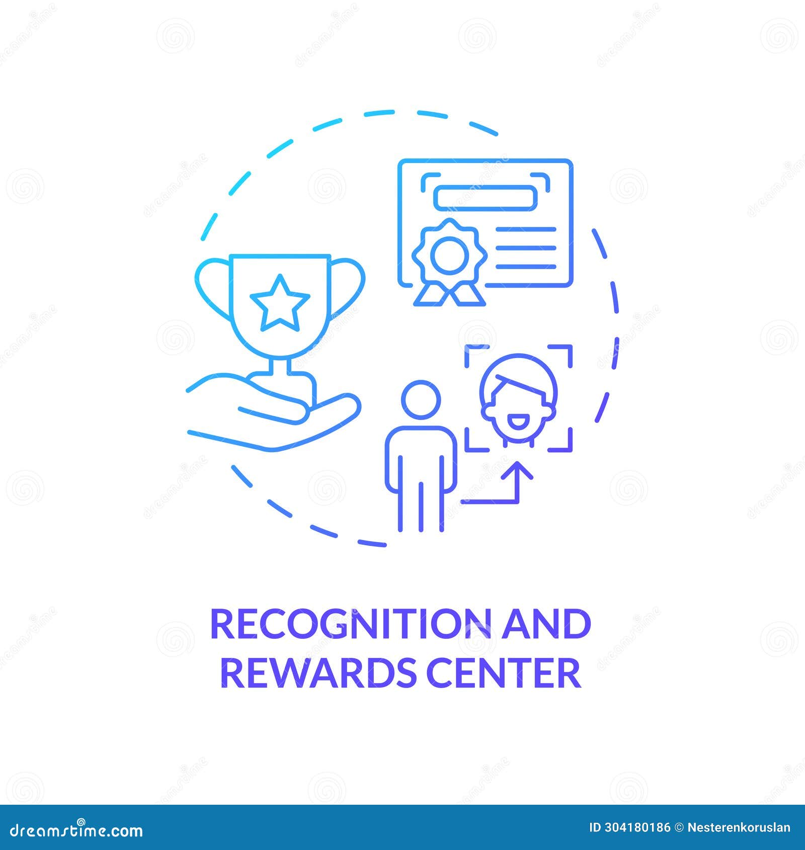 Thin Line Gradient Recognition and Rewards Center Concept Stock ...