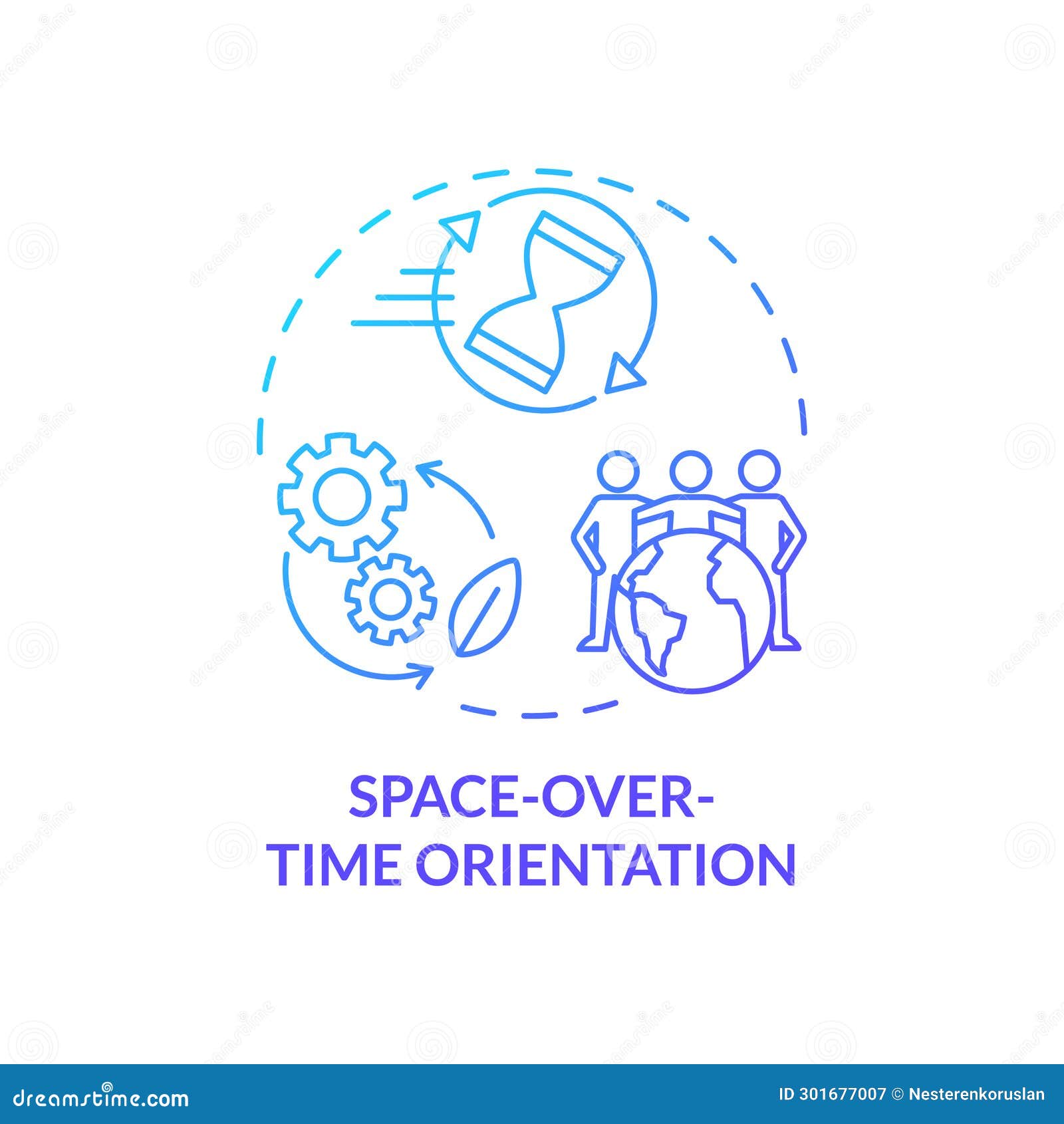 Thin Line Gradient Space Over Time Orientation Icon Concept Stock ...
