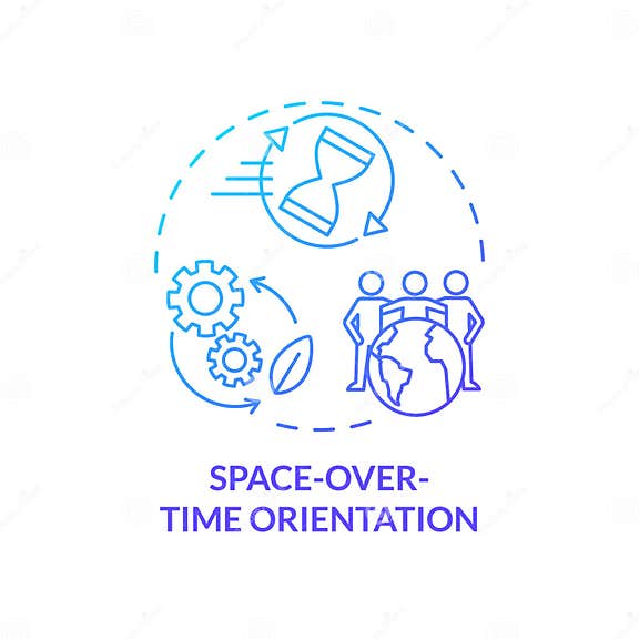 Thin Line Gradient Space Over Time Orientation Icon Concept Stock ...