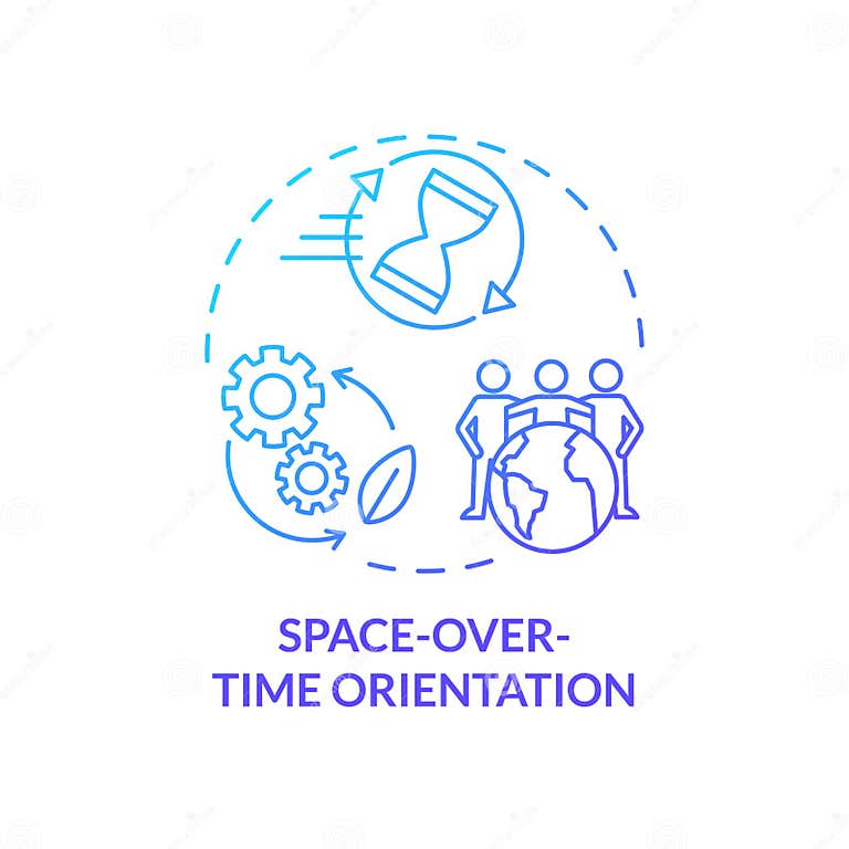 Thin Line Gradient Space Over Time Orientation Icon Concept Stock Illustration - Illustration of ...