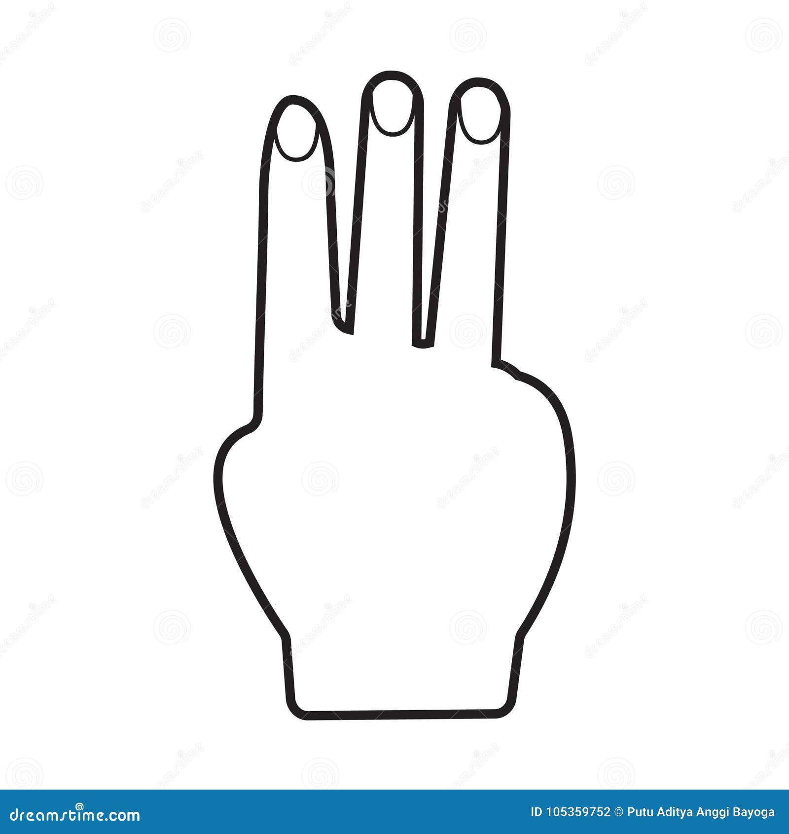 Thin line hand sign icon stock vector. Illustration of cranium - 105359752