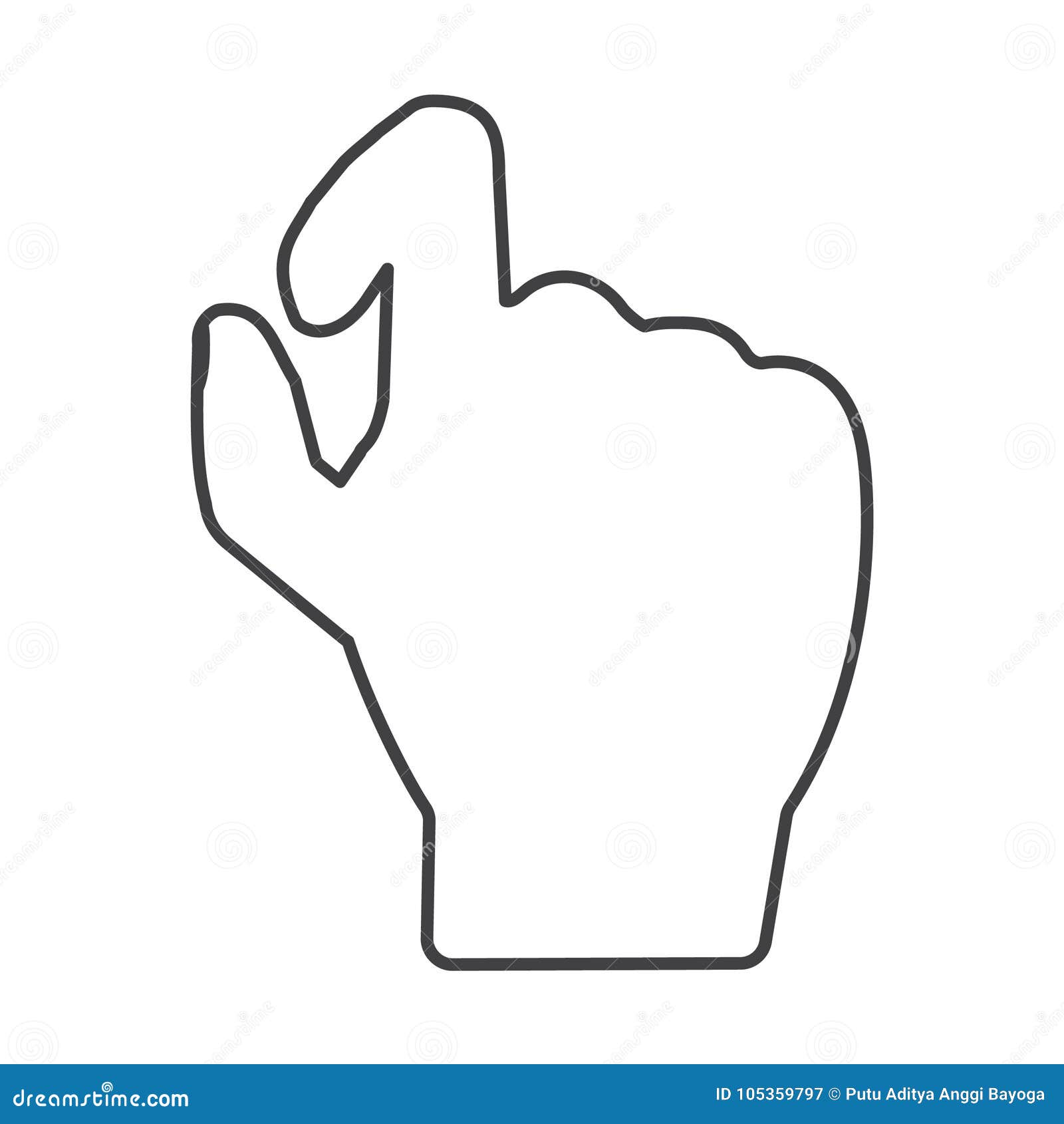 Thin line hand sign icon stock vector. Illustration of cartoon - 105359797