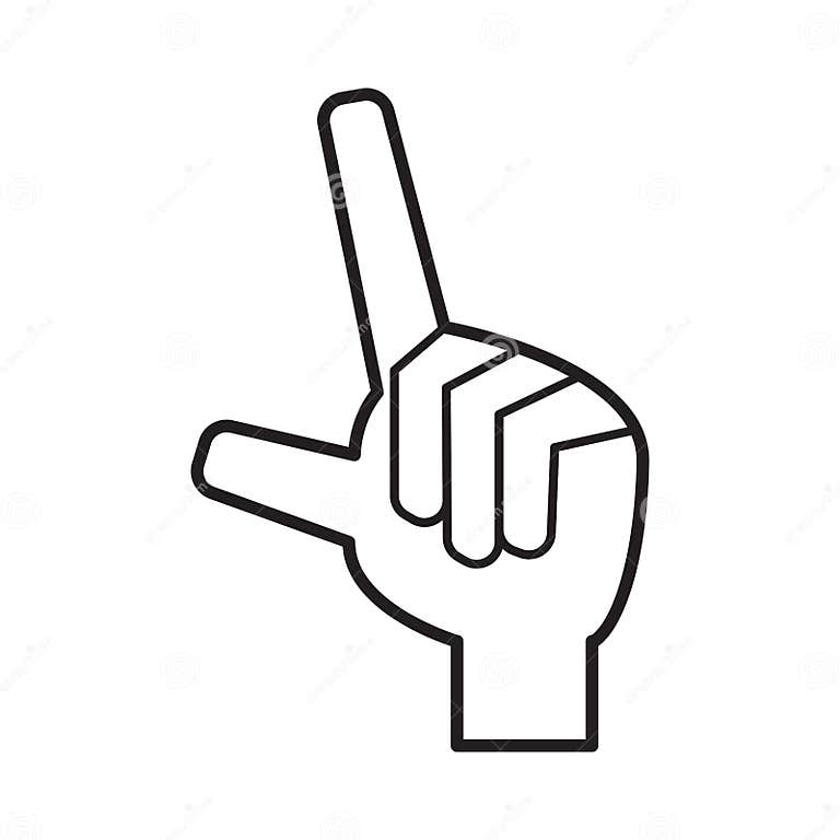 Thin line hand sign stock vector. Illustration of icon - 261448458