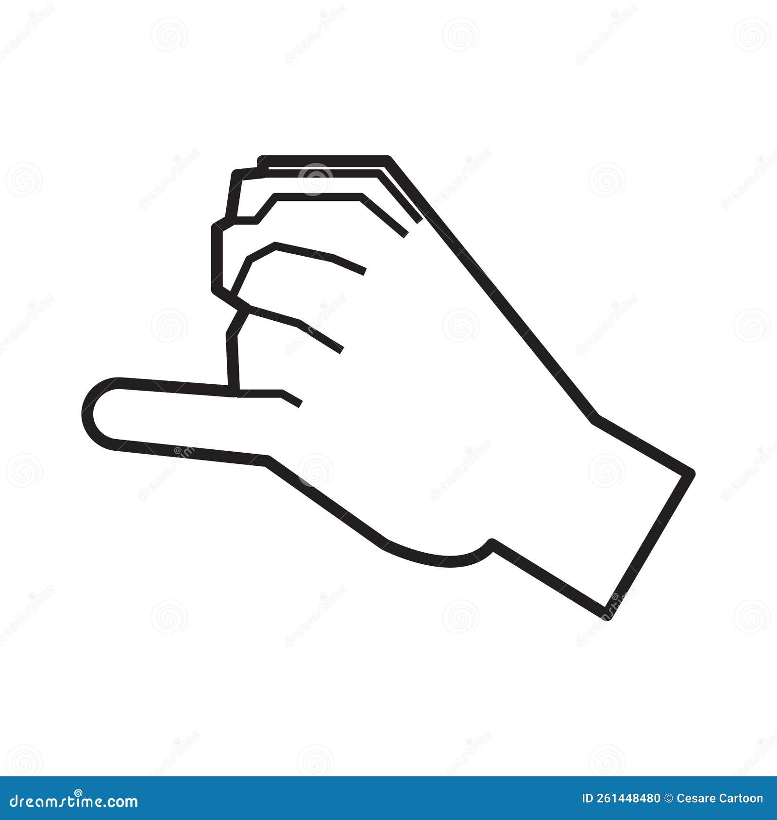 Thin line hand sign stock vector. Illustration of hand - 261448480