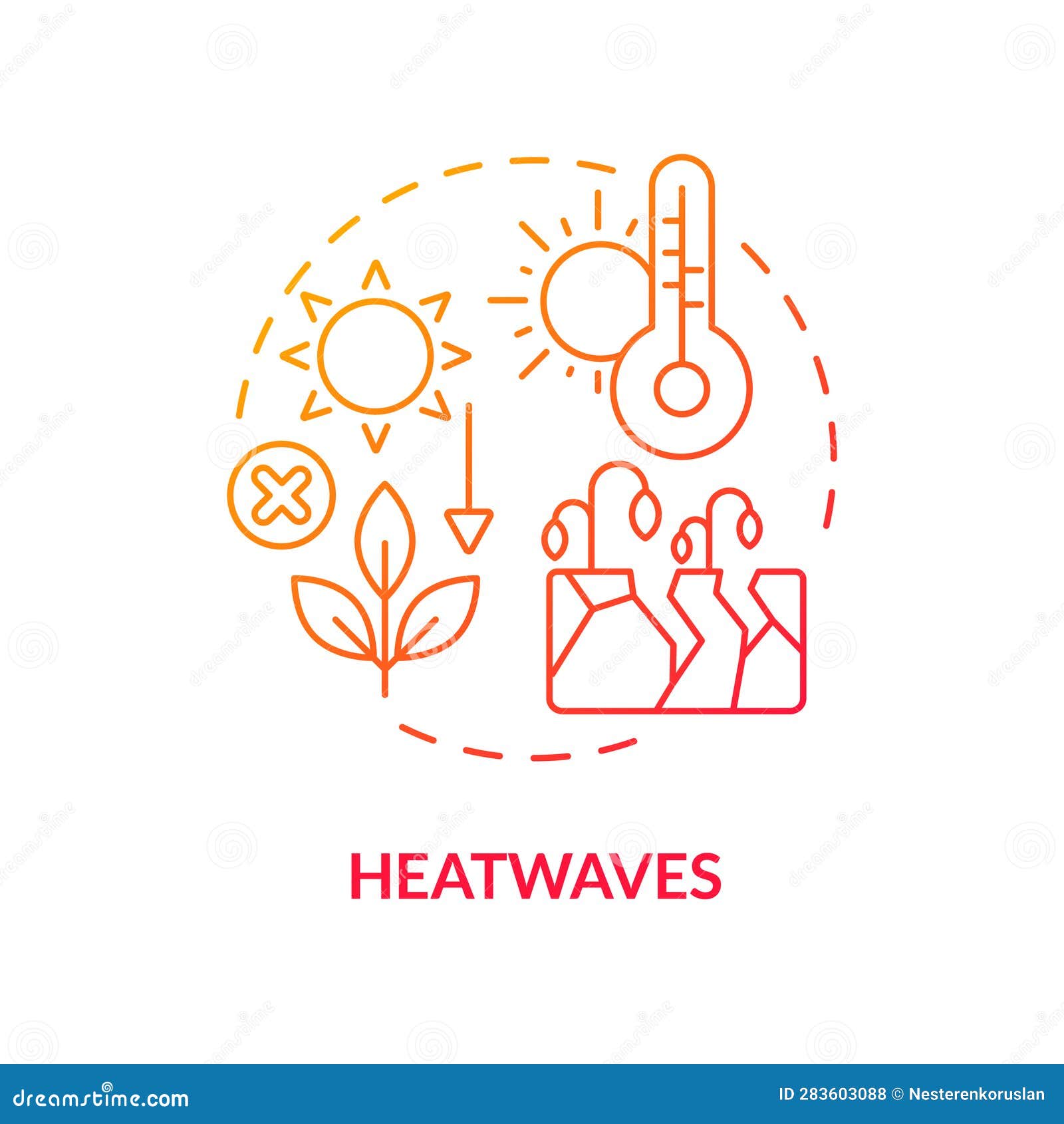 Thin Line Heatwave Icon Heatflation Concept Stock Vector - Illustration ...