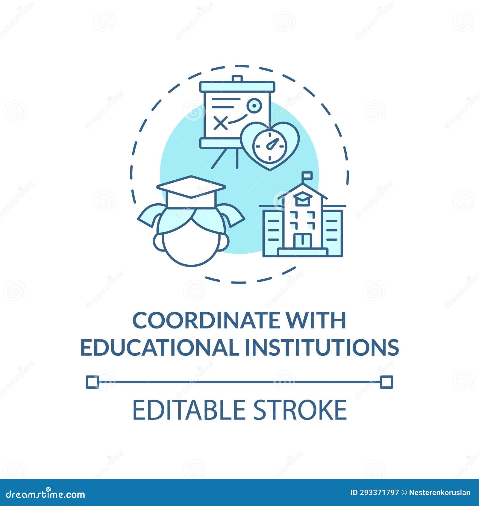 Thin Line Icon Coordinate with Educational Institutions Concept Stock ...
