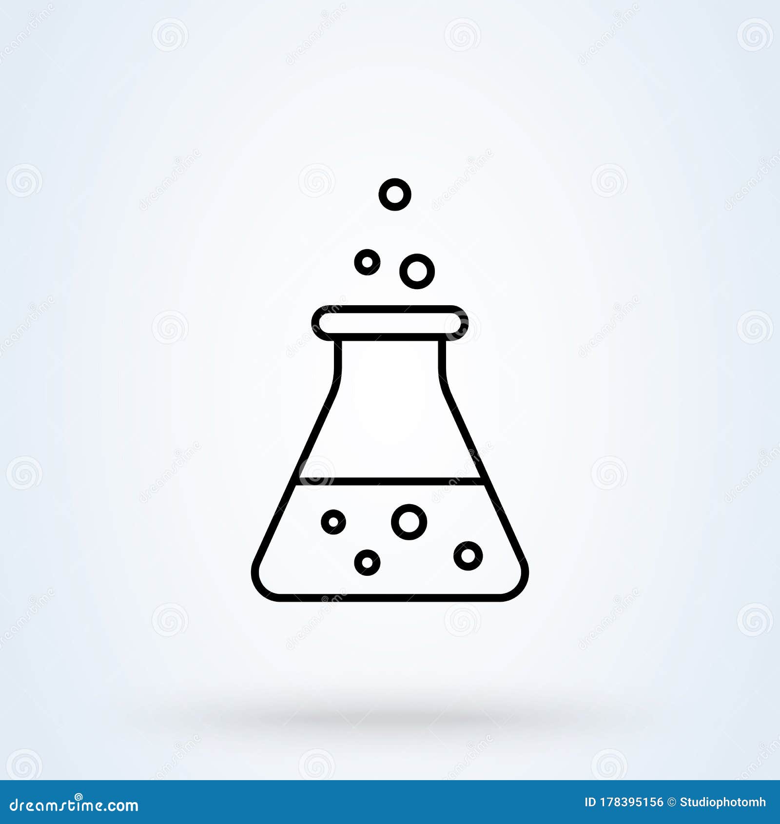 Thin Line Icon Erlenmeyer Flask Icon. Florence Flask Isolated on White ...