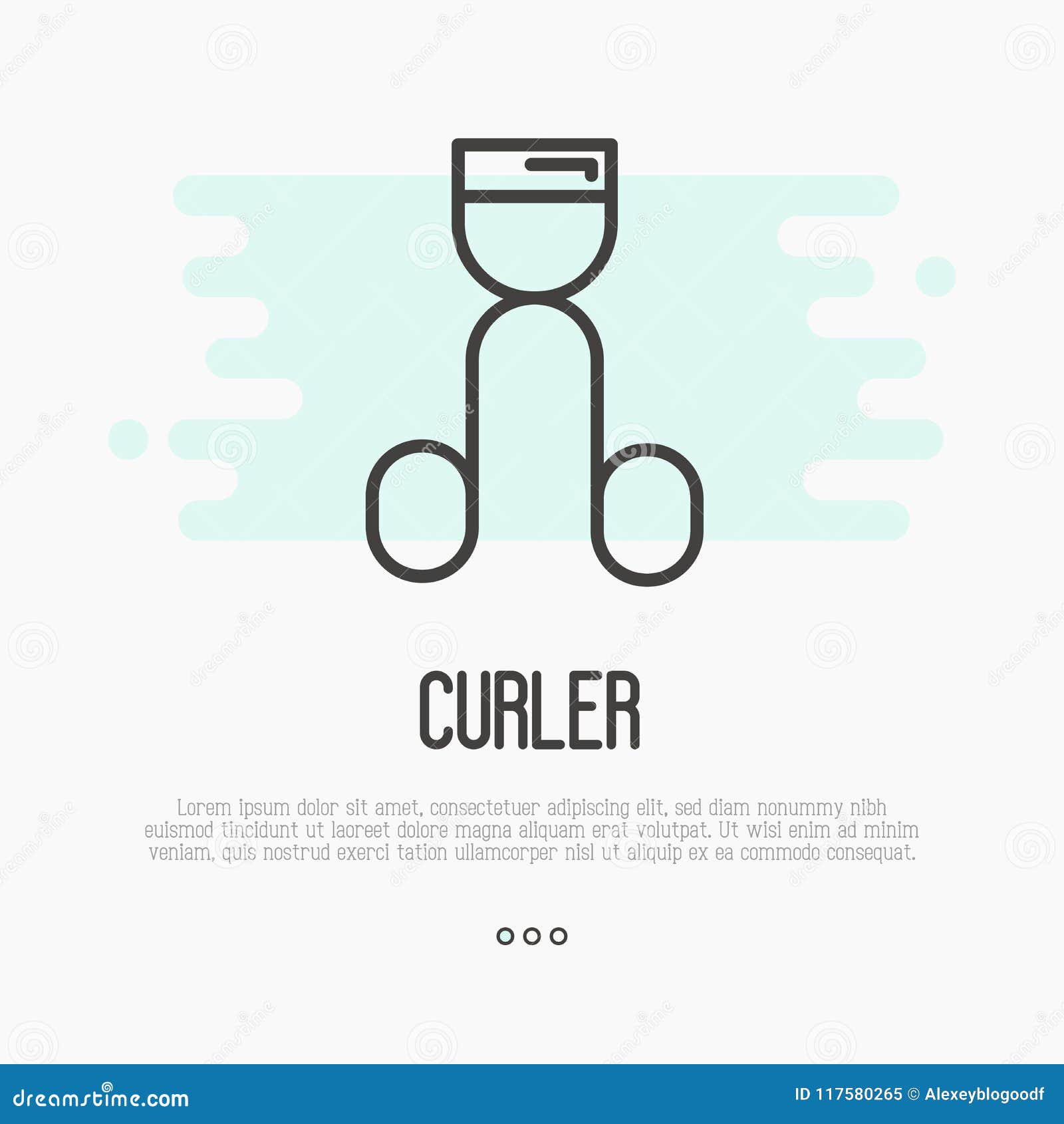 Thin Line Icon of Eyelash Curler Stock Vector - Illustration of applicator, decorative: 117580265