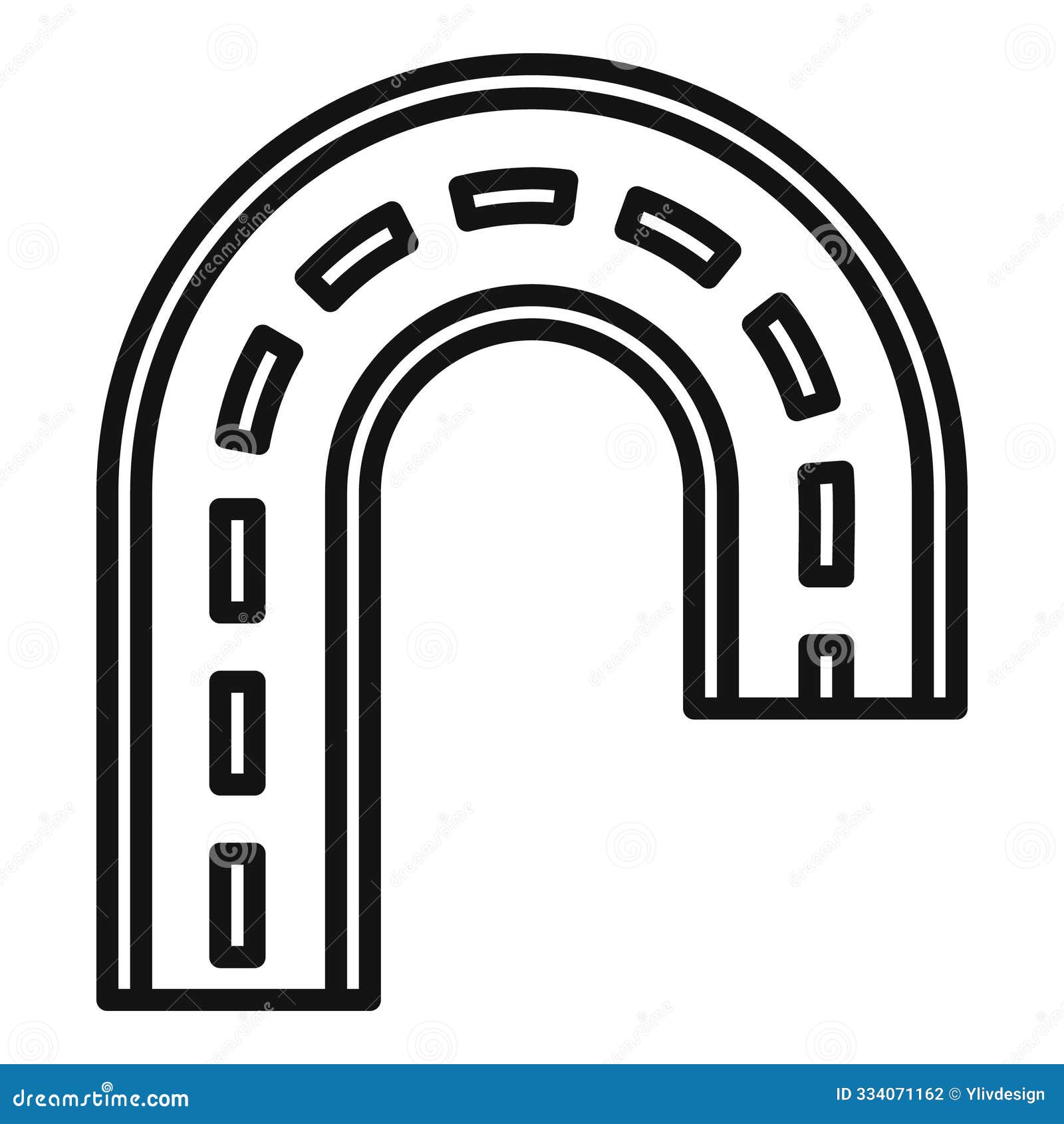Thin Line Icon Highway Overpass with U Turn Stock Illustration ...