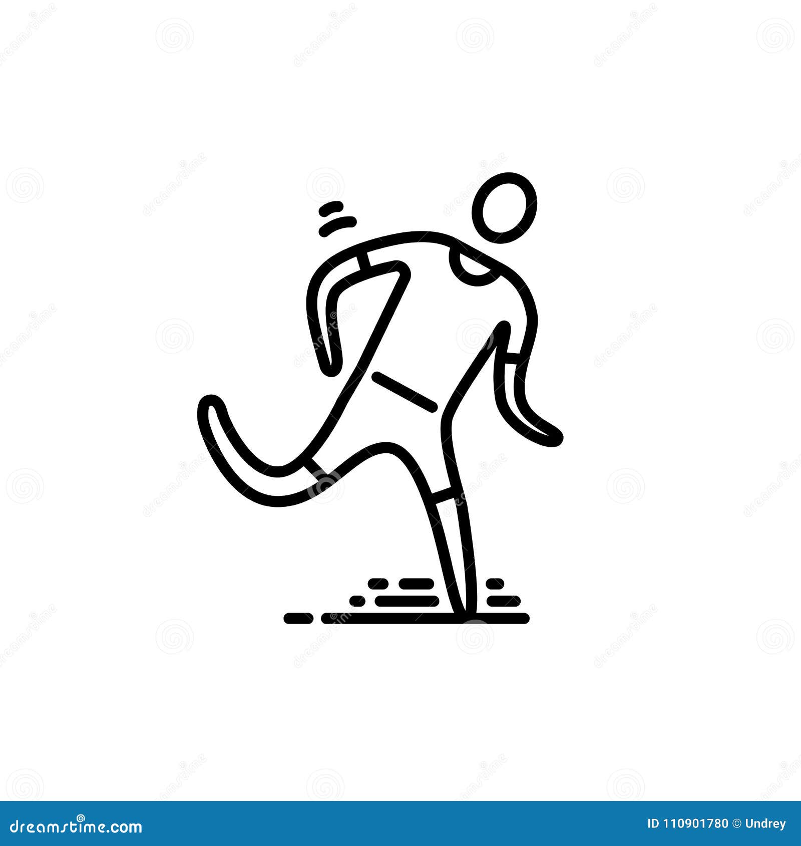 Thin Line Icon. Running Man Cardio Workout. Stock Vector - Illustration ...