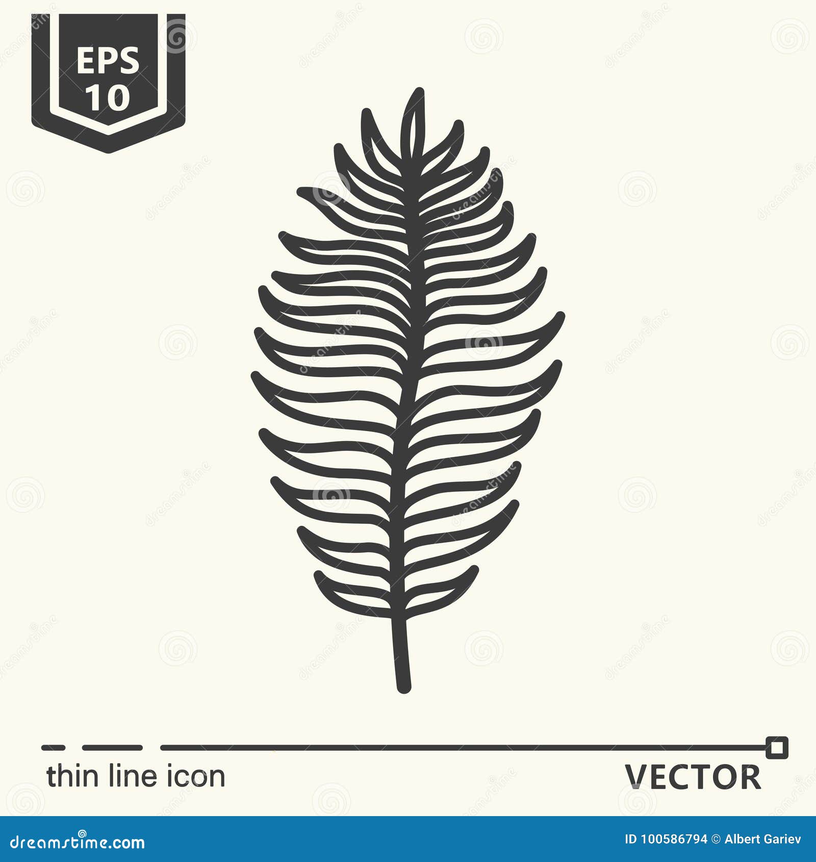 Thin Line Icon Series - Tropical Leaf Stock Illustration - Illustration ...