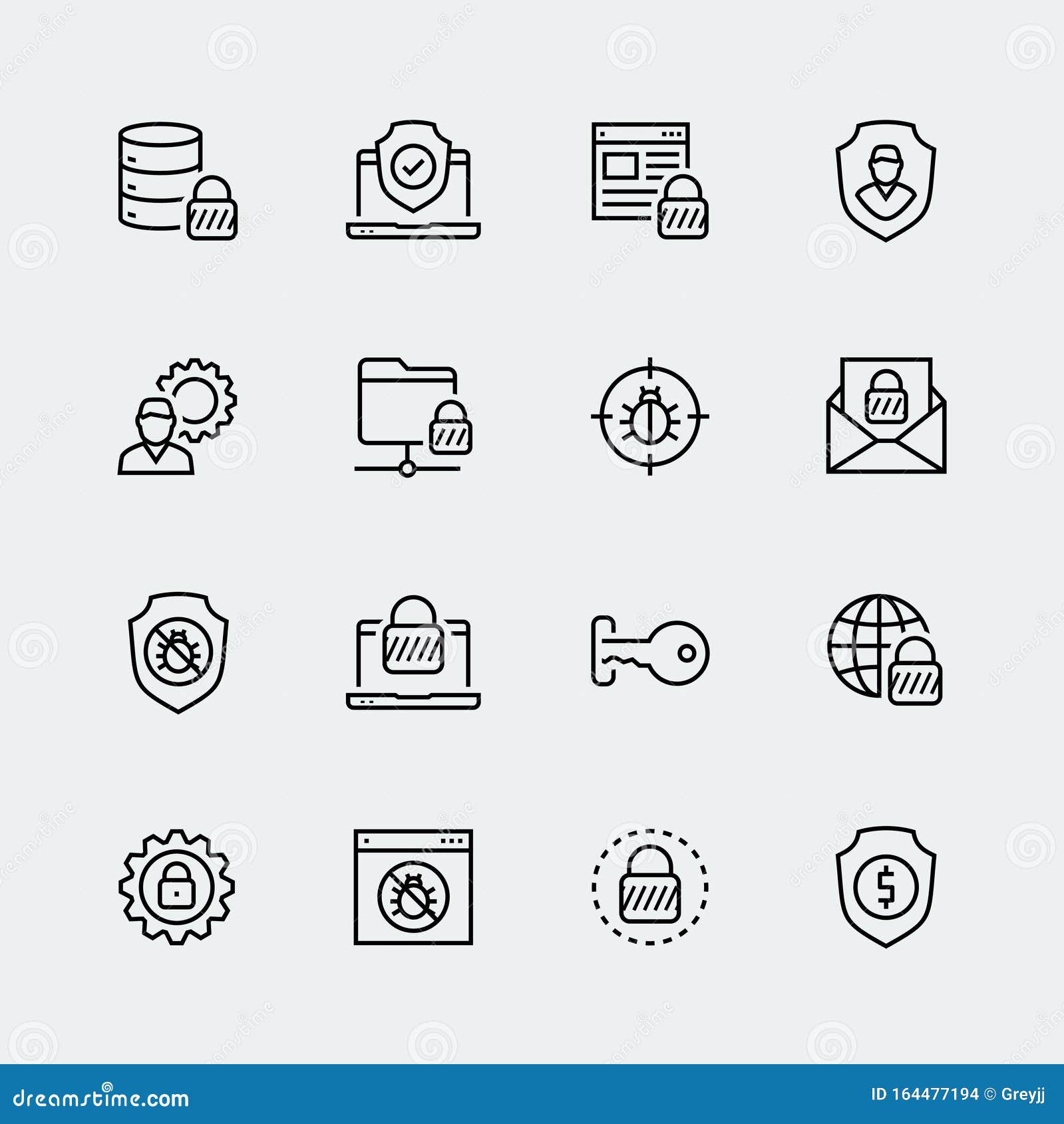 Icons for Web, Data, Personal and Other Protection and Security Stock ...