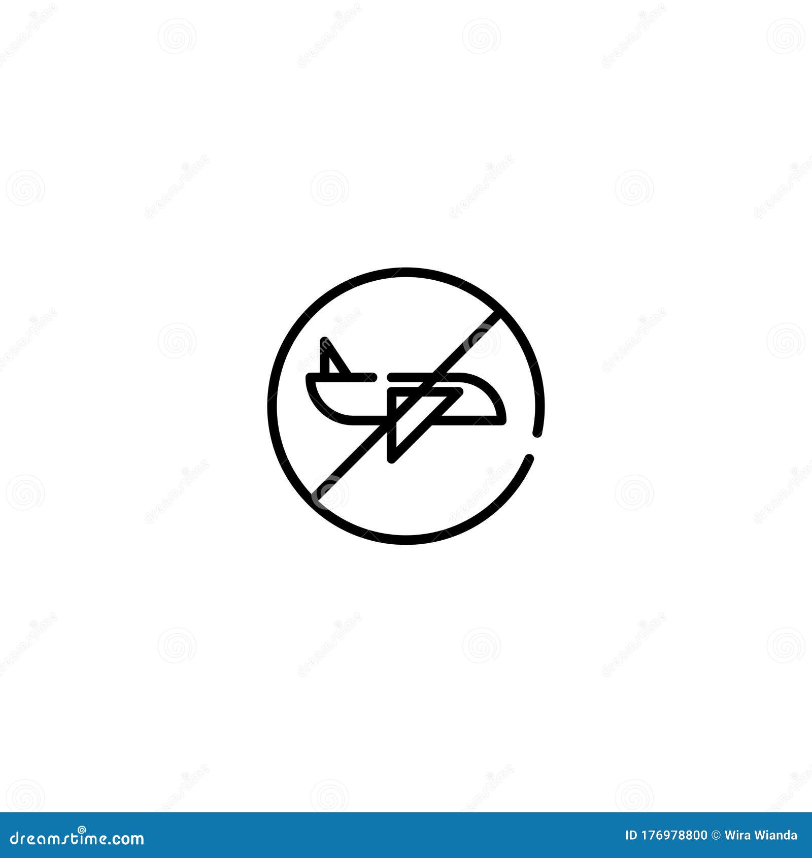 Thin Line Icon. Stop Aviation Stock Vector - Illustration of symbol ...