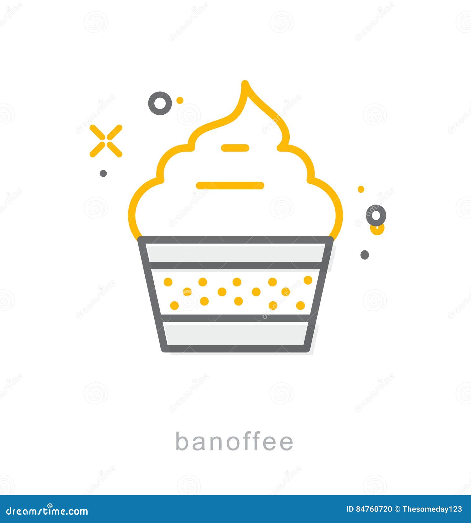 Thin line icons, Banoffee stock vector. Illustration of strawberry ...