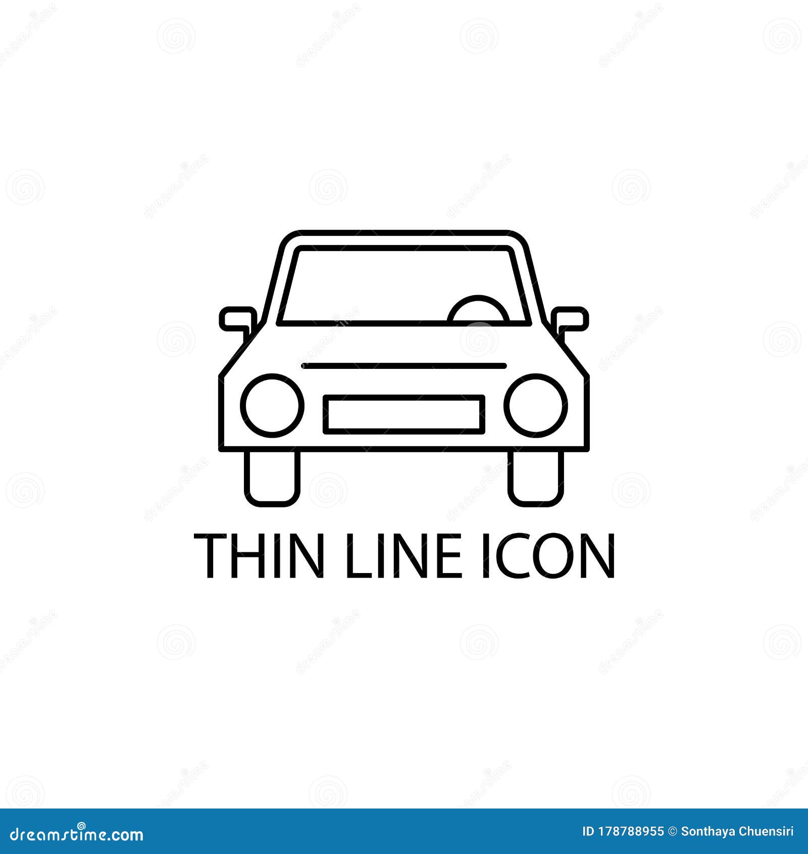 Thin Line Icons for Black Car Front,transportation,vector Illustrations ...