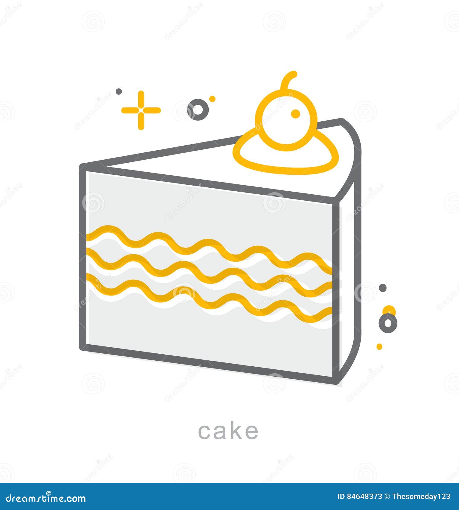 Thin line icons, Cake stock vector. Illustration of icon - 84648373