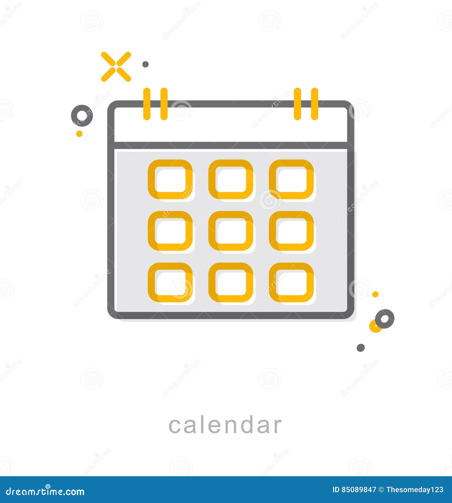 Thin line icons, Calendar stock vector. Illustration of sign - 85089847
