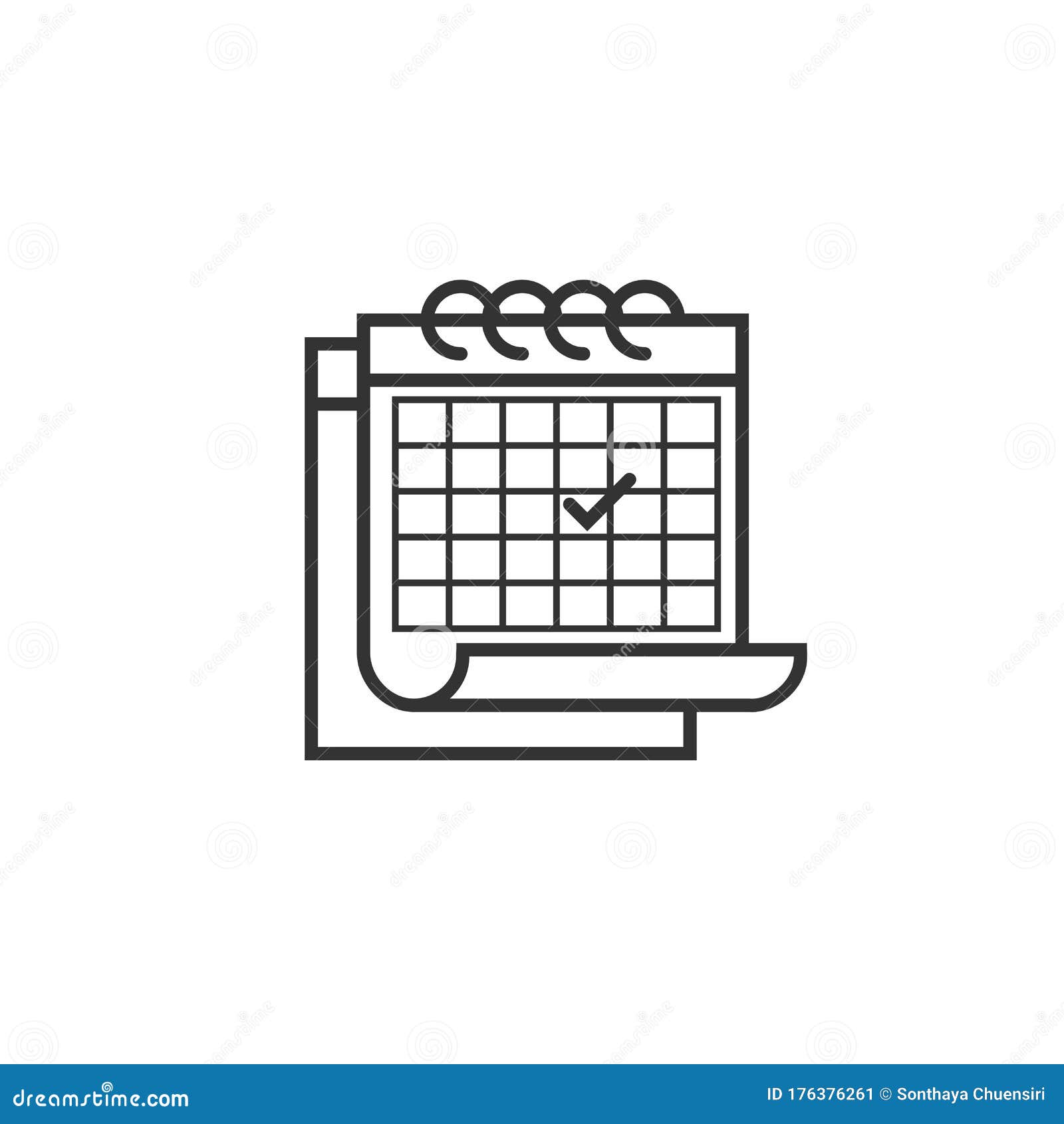 Thin Line Icons for Calendar,vector Illustrations Stock Vector ...