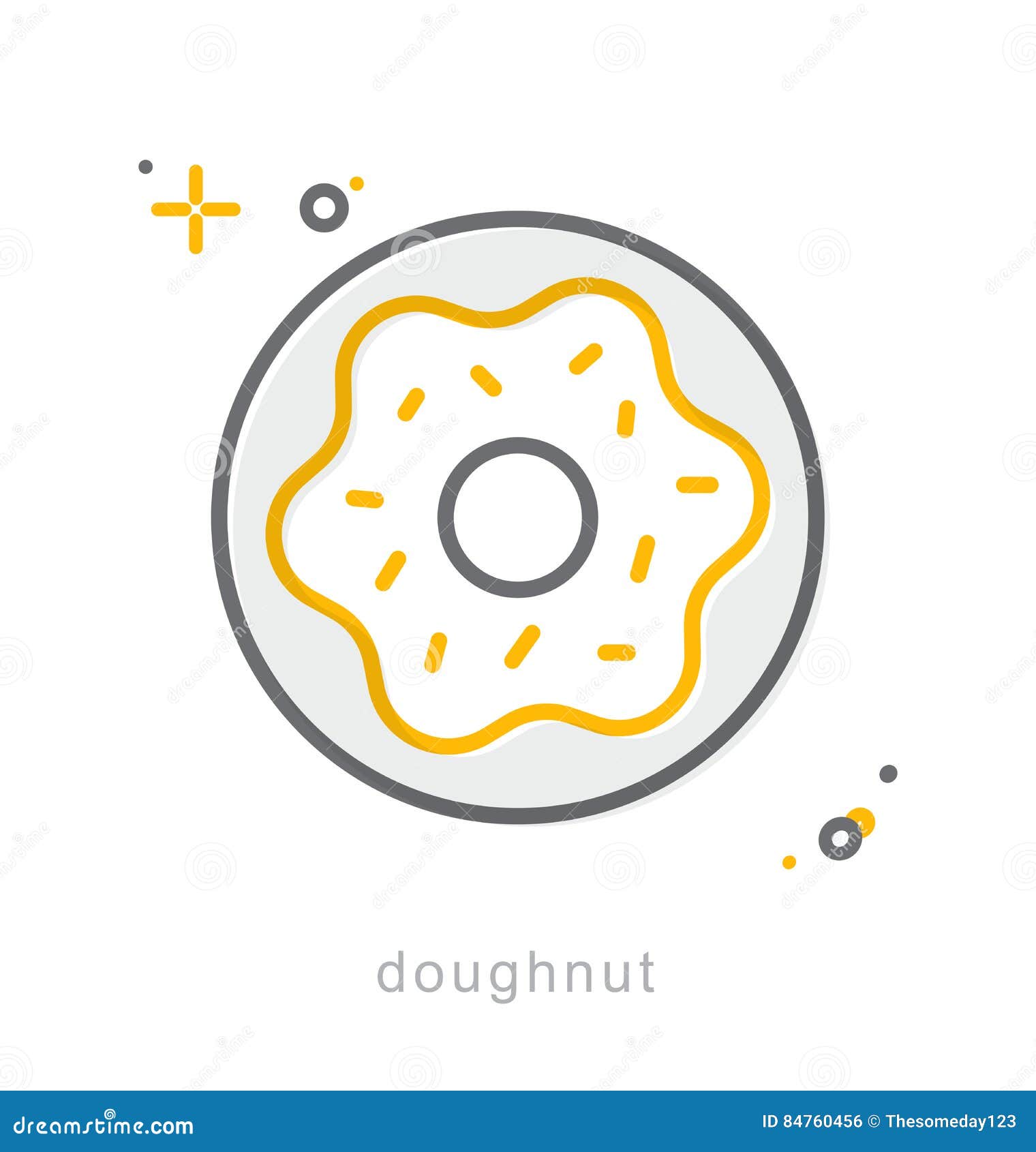 Thin line icons, Doughnut stock vector. Illustration of dough - 84760456