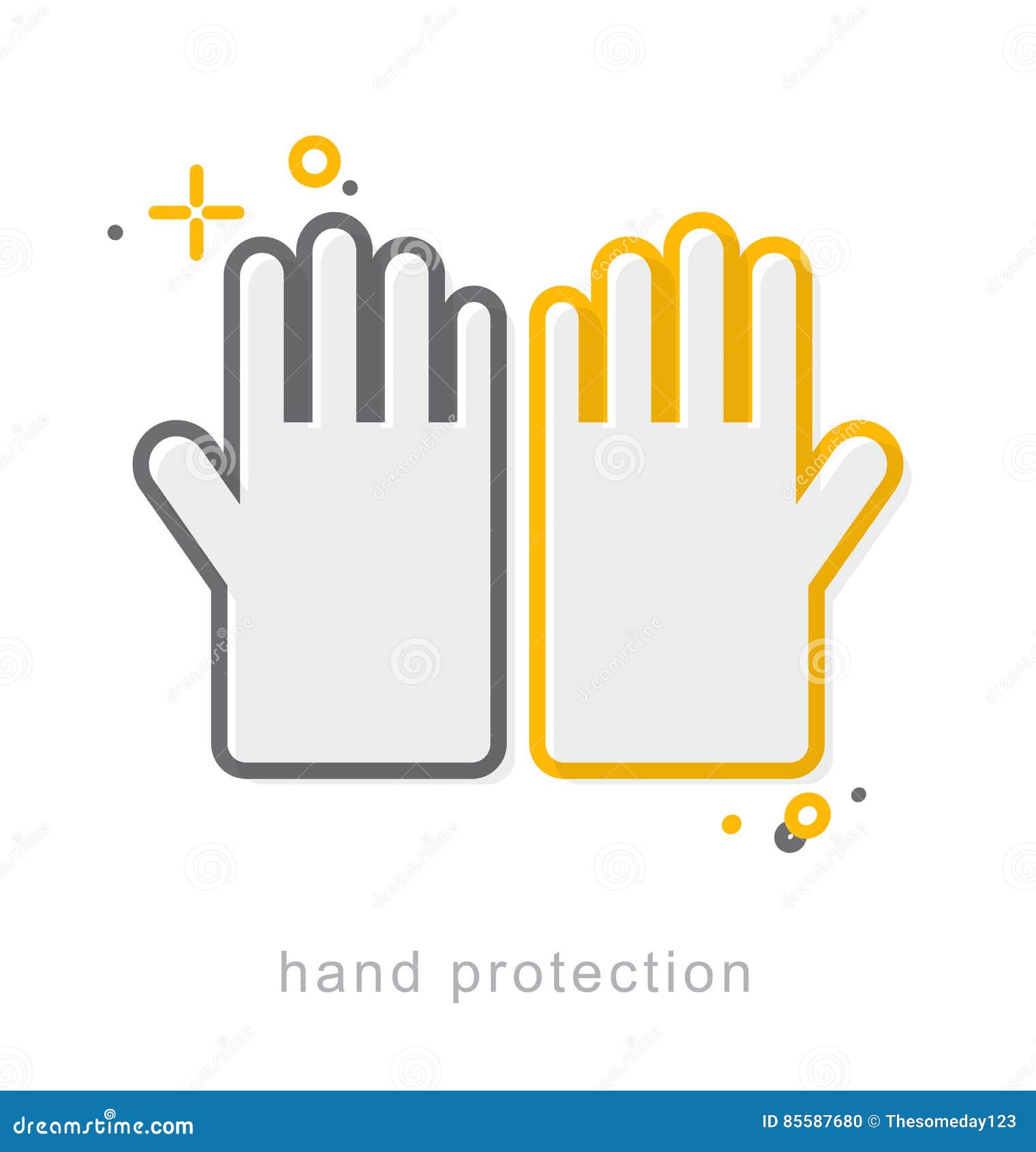 Thin Line Icons, Hand Protection-3 Stock Vector - Illustration of ...