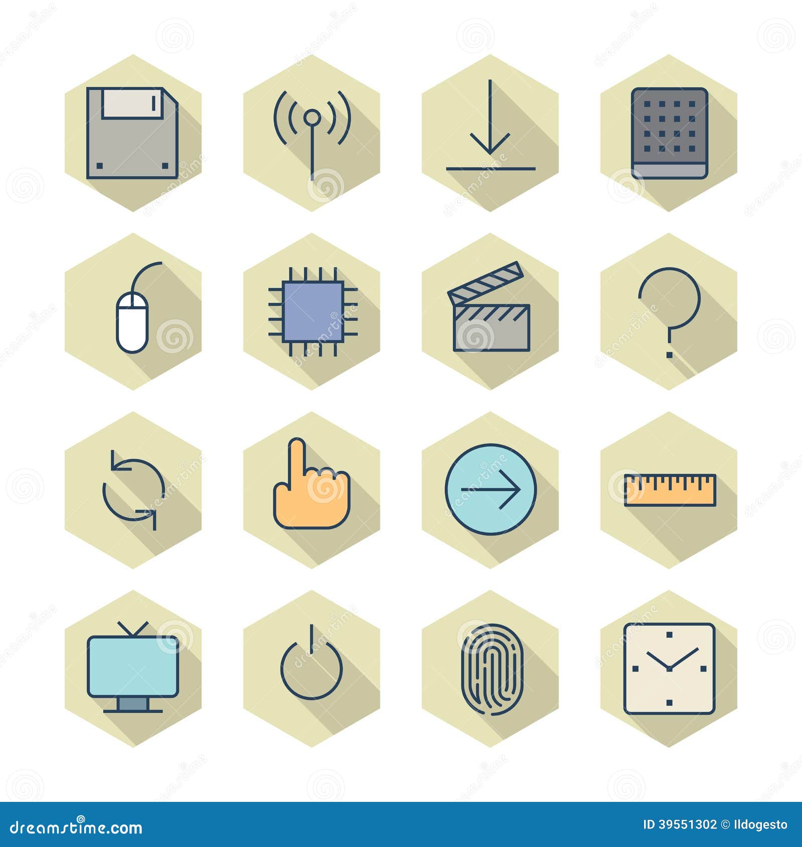 Thin Line Icons for Interface Stock Vector - Illustration of design ...