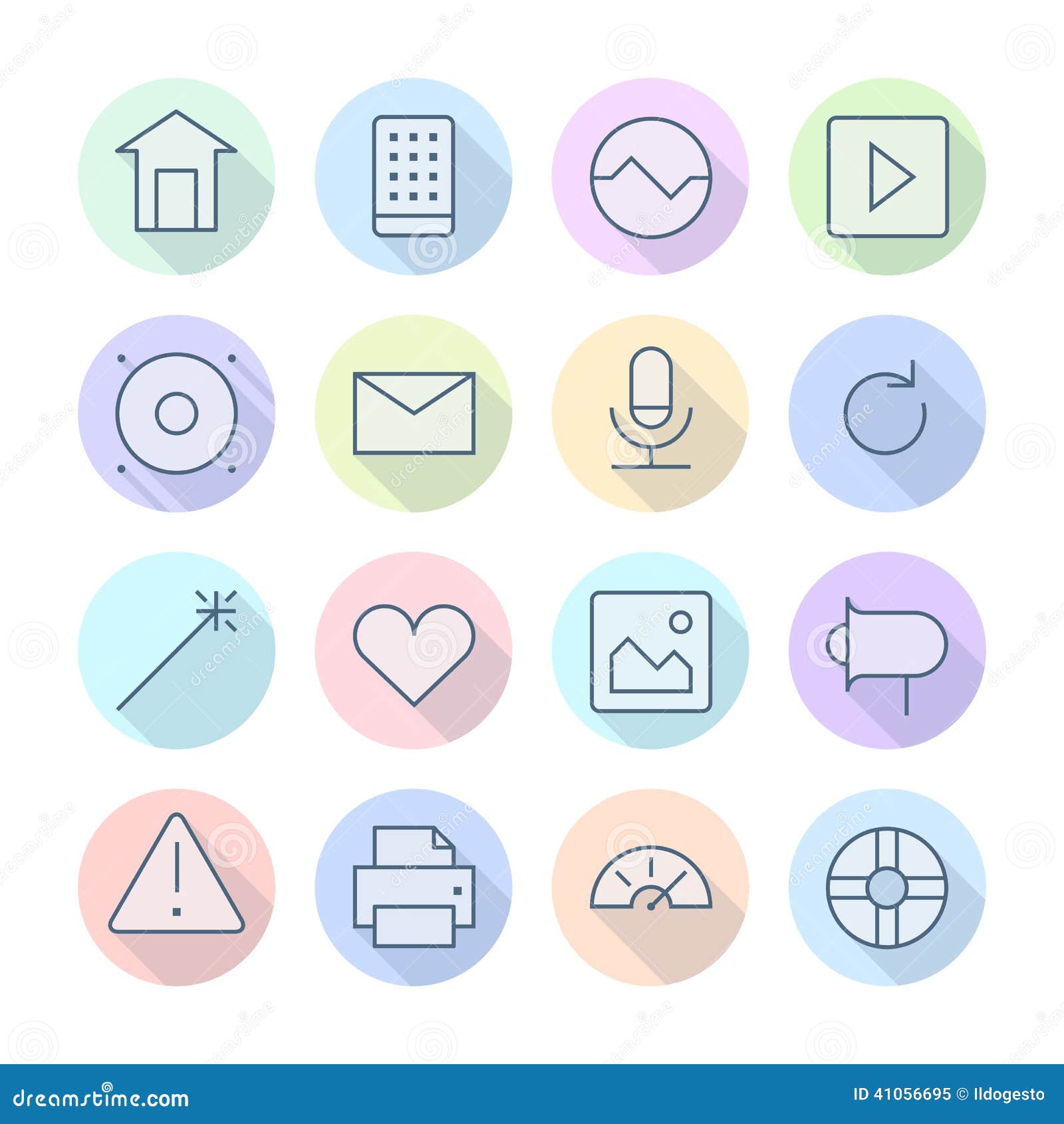 Thin Line Icons for Interface Stock Vector - Illustration of line ...