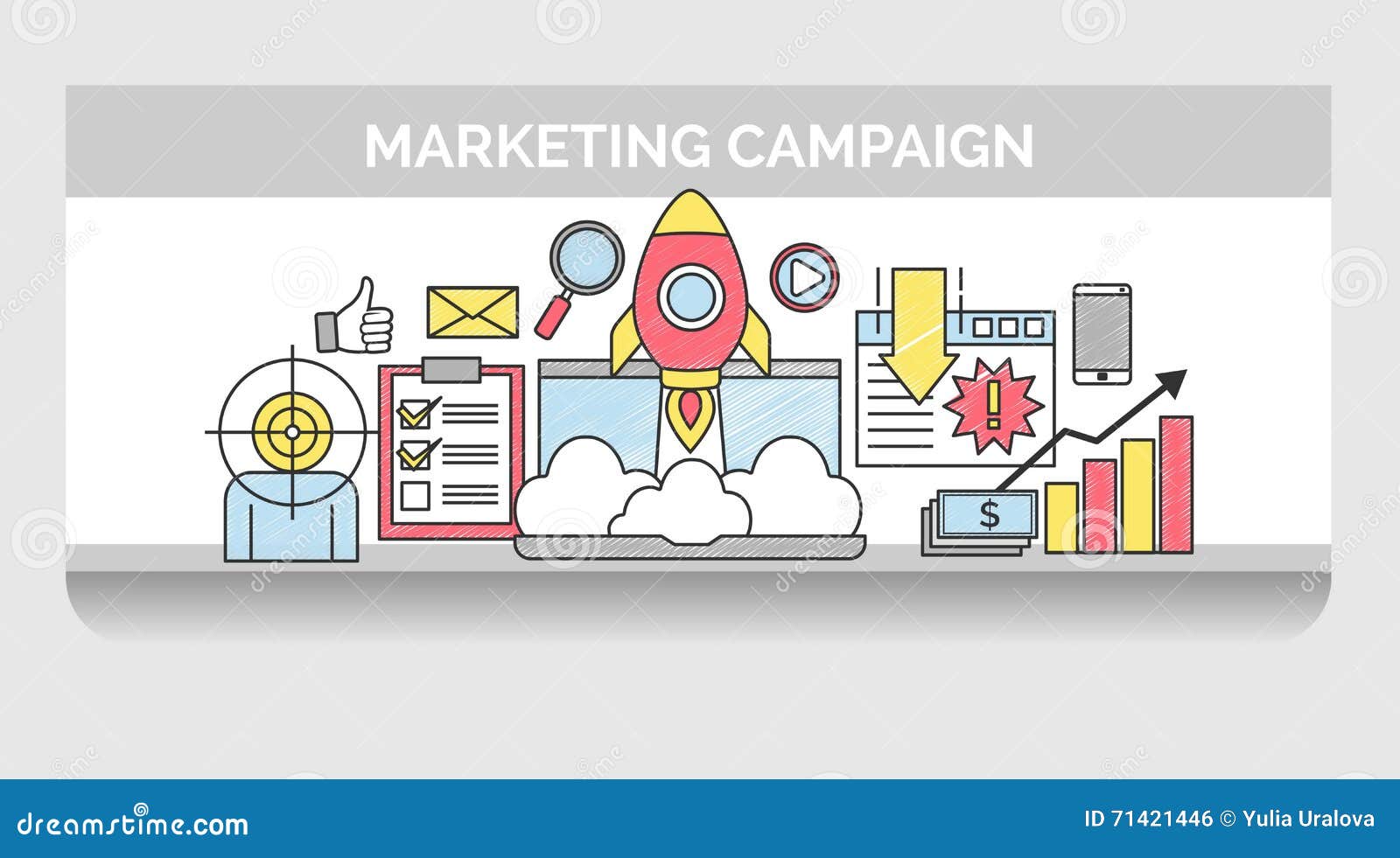 Marketing Campaign Concept - Digital Marketing Ideas Illustration ...