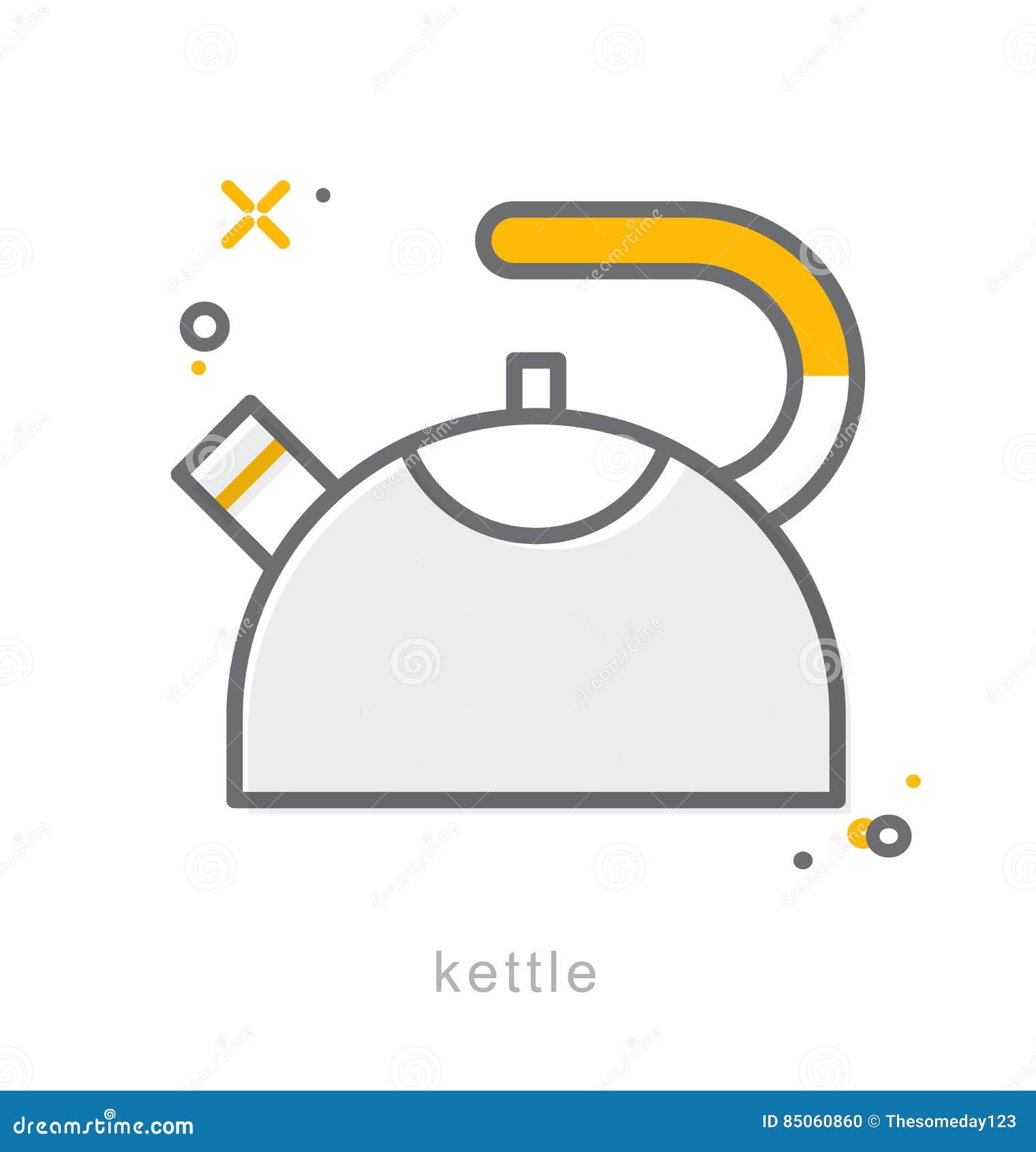 Thin line icons, Kettle stock vector. Illustration of kettle - 85060860