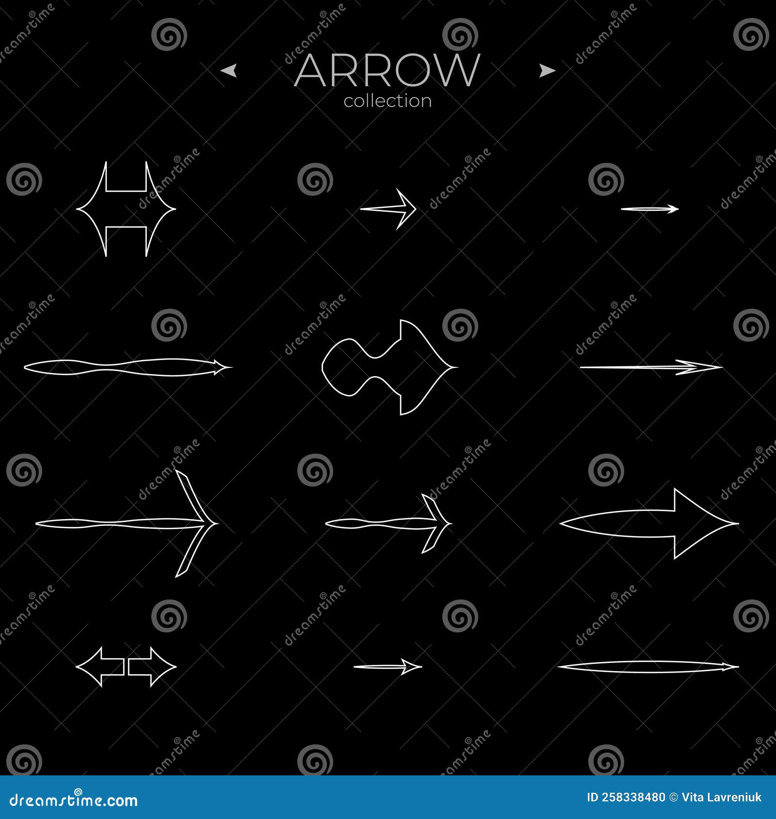 Line Arrow Icon Set. Line Icons Collection. Modern Vector Symbols ...