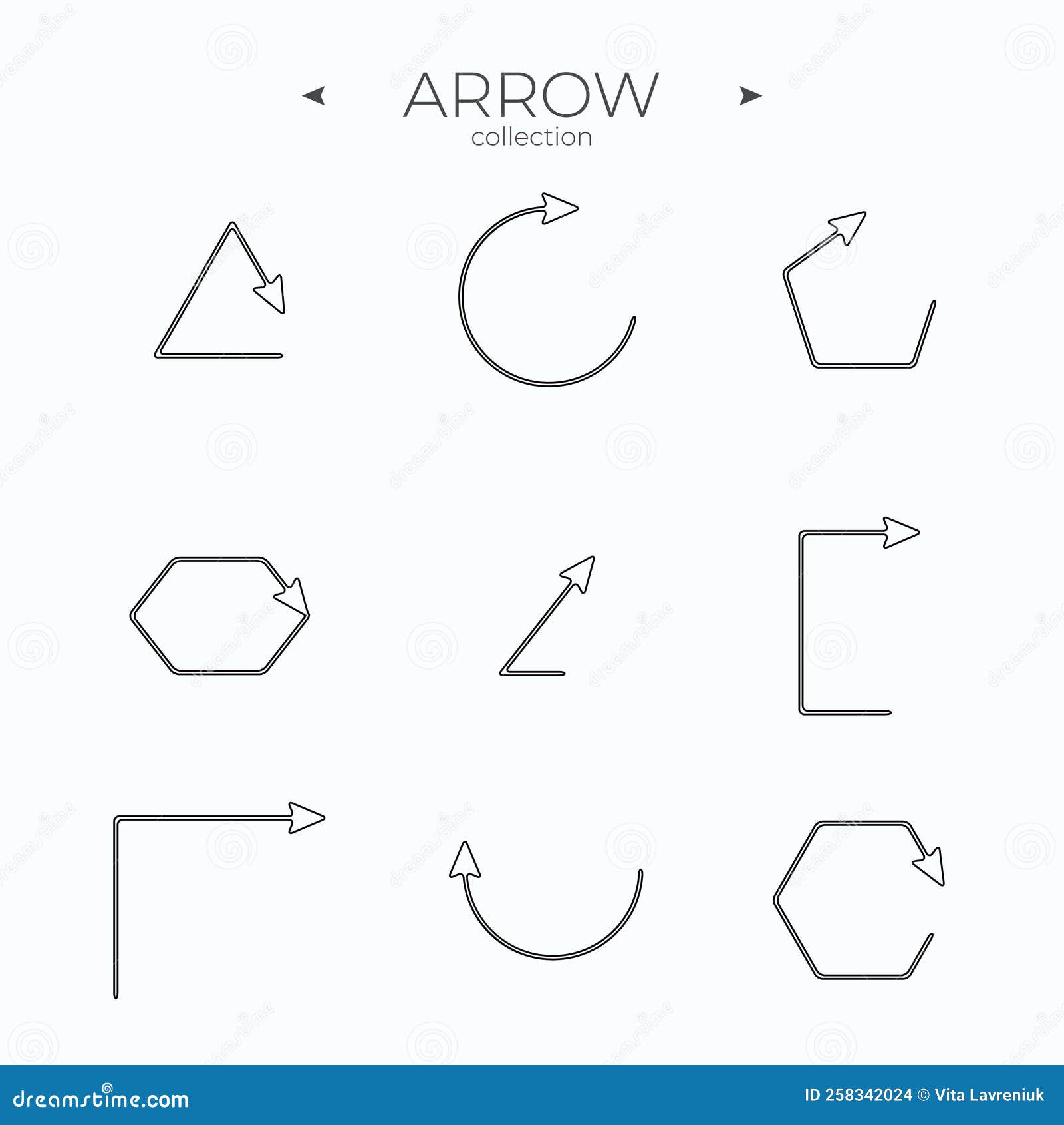 Line Arrow Icon Set. Line Icons Collection. Modern Vector Symbols. Stock Vector - Illustration ...