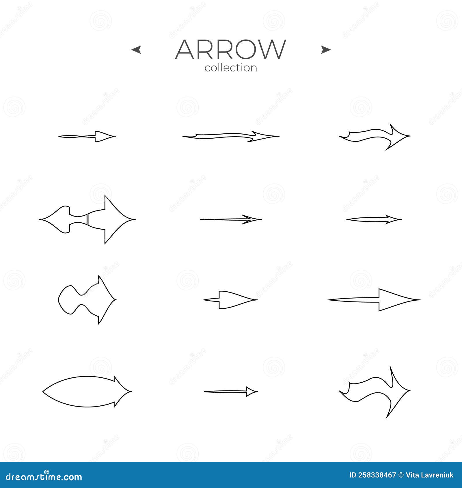 Line Arrow Icon Set. Line Icons Collection. Modern Vector Symbols. Stock Vector - Illustration ...