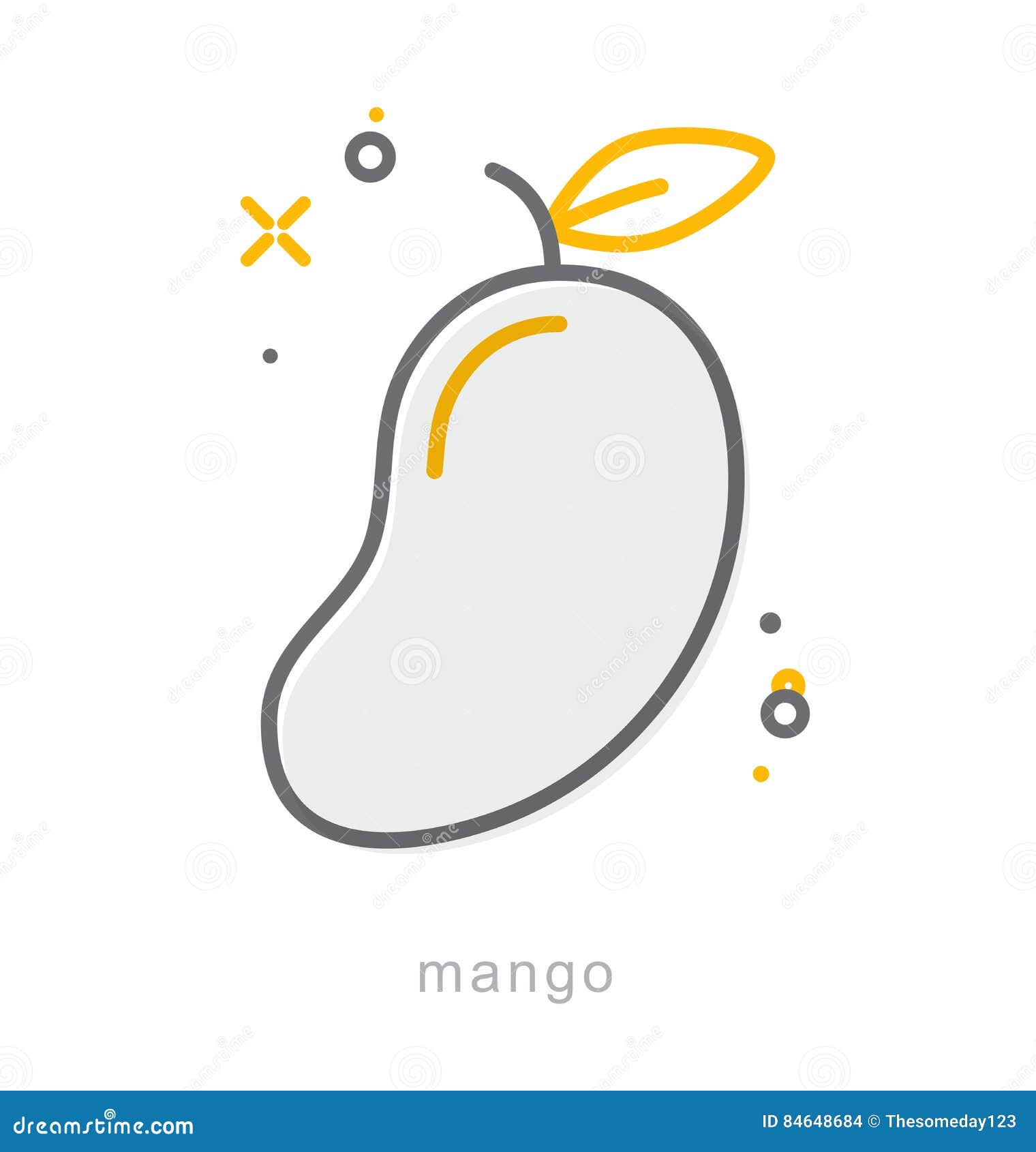 Thin line icons, Mango stock vector. Illustration of mangifera - 84648684