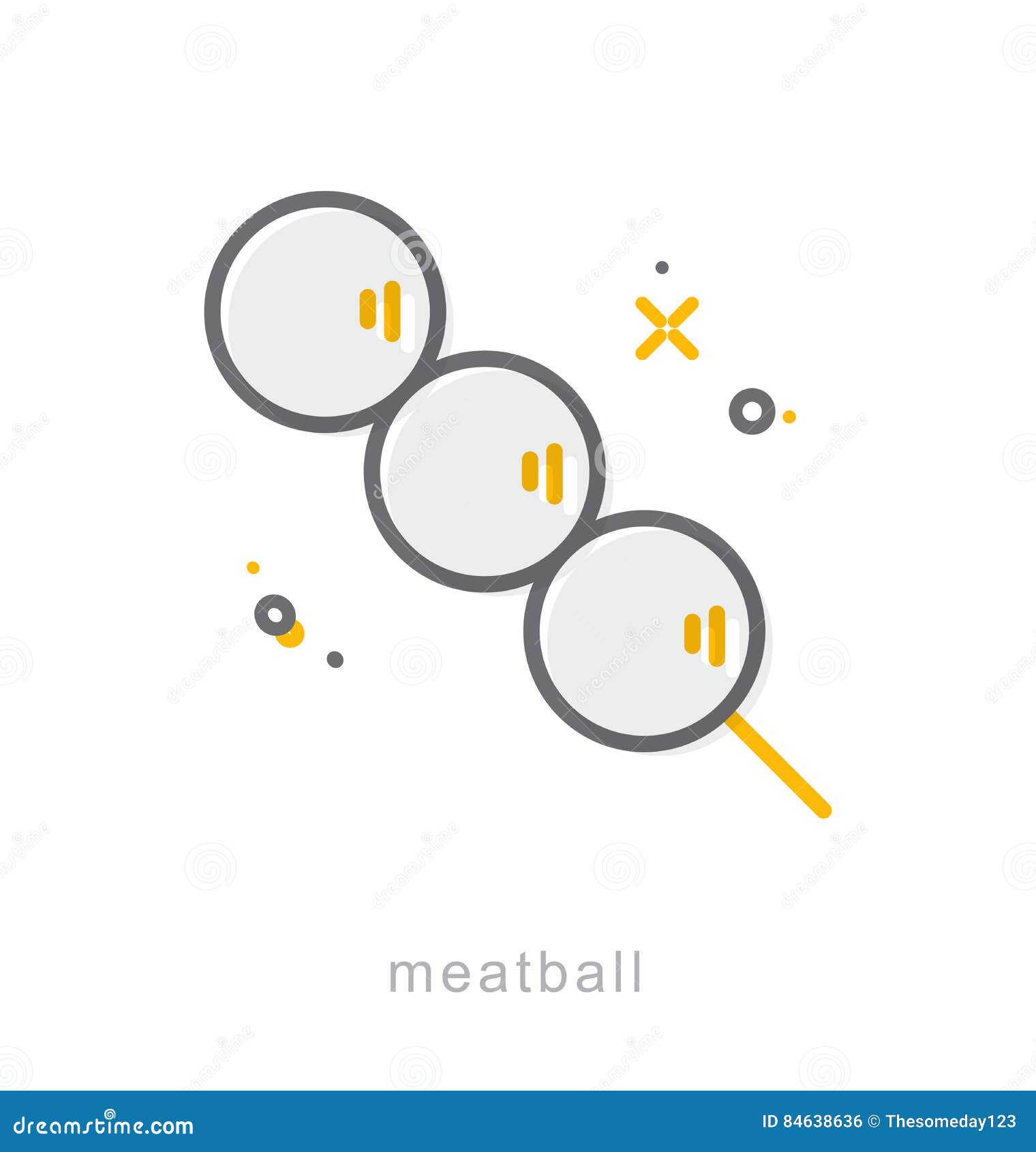 Thin line icons, Meatball stock vector. Illustration of meal - 84638636