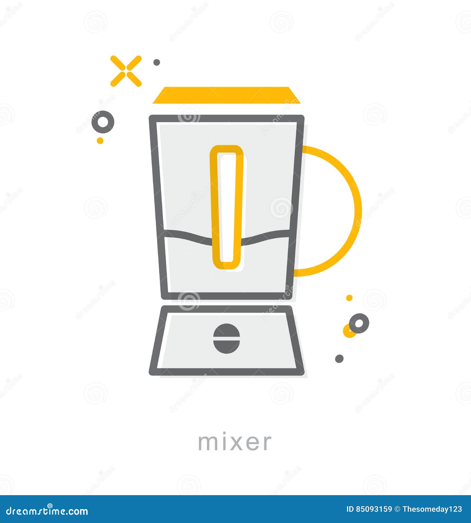 Thin line icons, Mixer stock vector. Illustration of mixer - 85093159