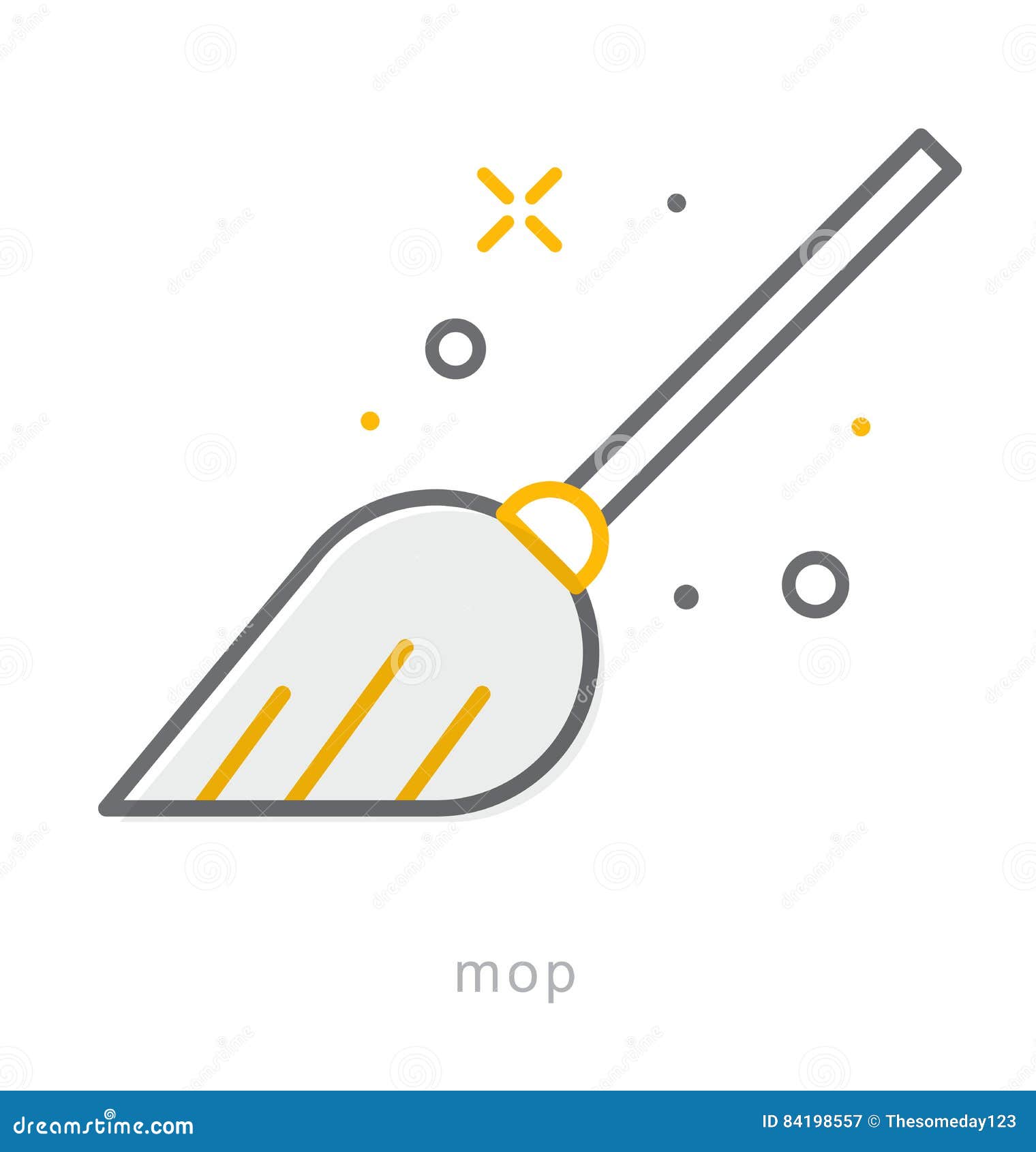 Thin line icons, Mop stock vector. Illustration of isolated - 84198557