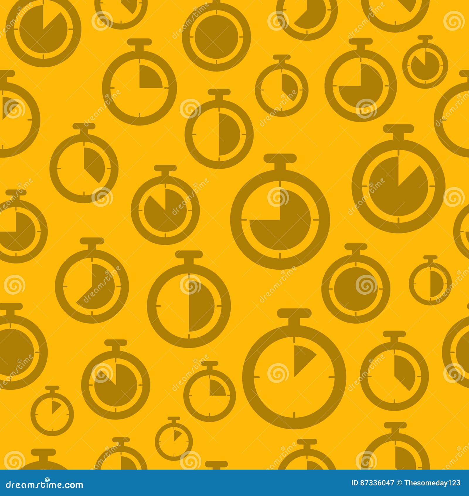 Thin Line Icons Pattern, Yellow Stopwatch Stock Vector - Illustration ...