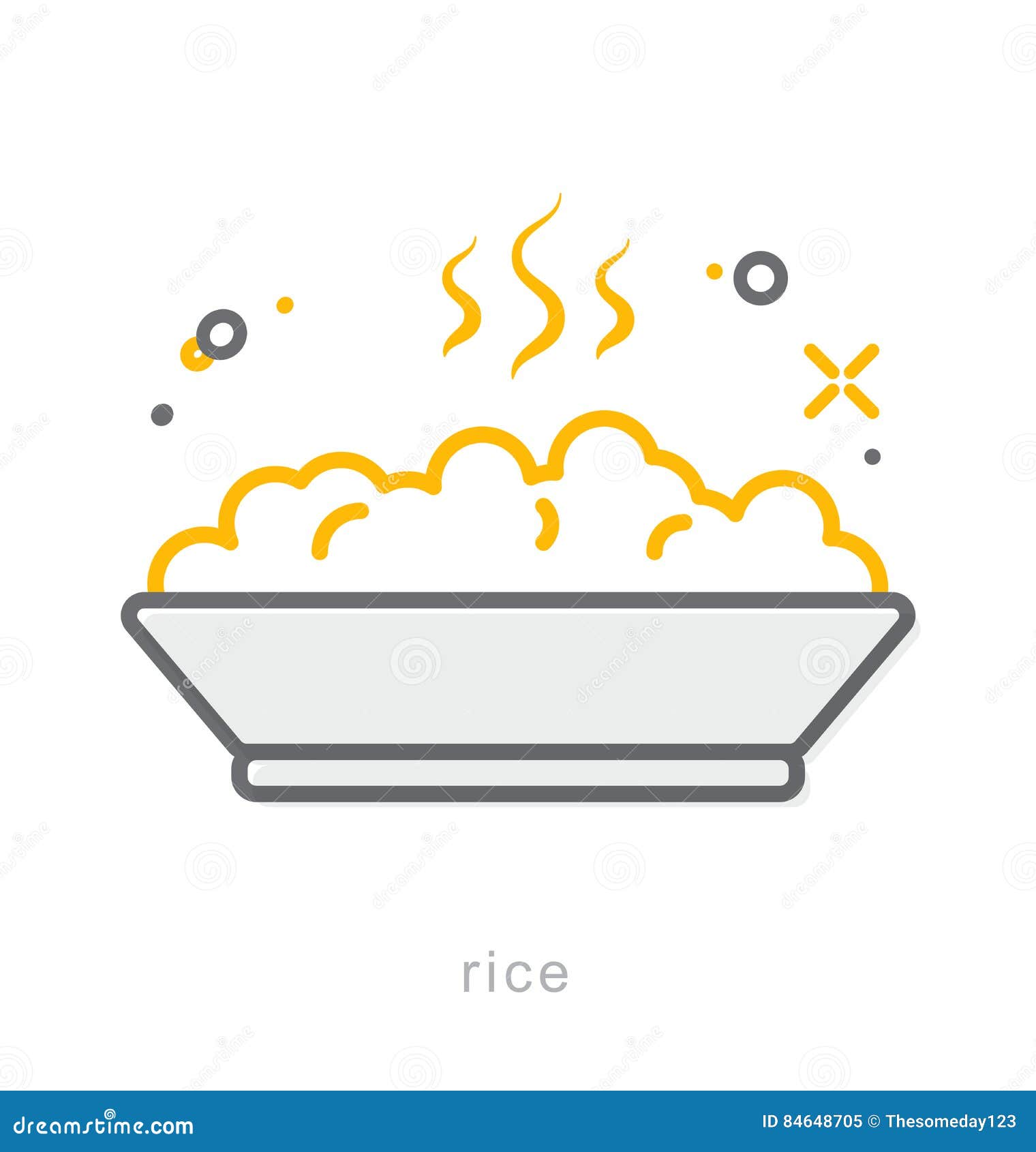 Thin line icons, Rice stock vector. Illustration of japanese - 84648705