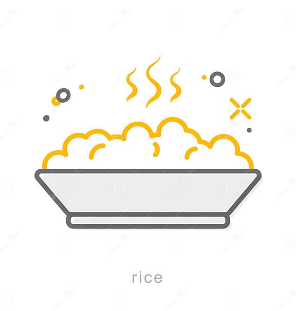 Thin line icons, Rice stock vector. Illustration of japanese - 84648705