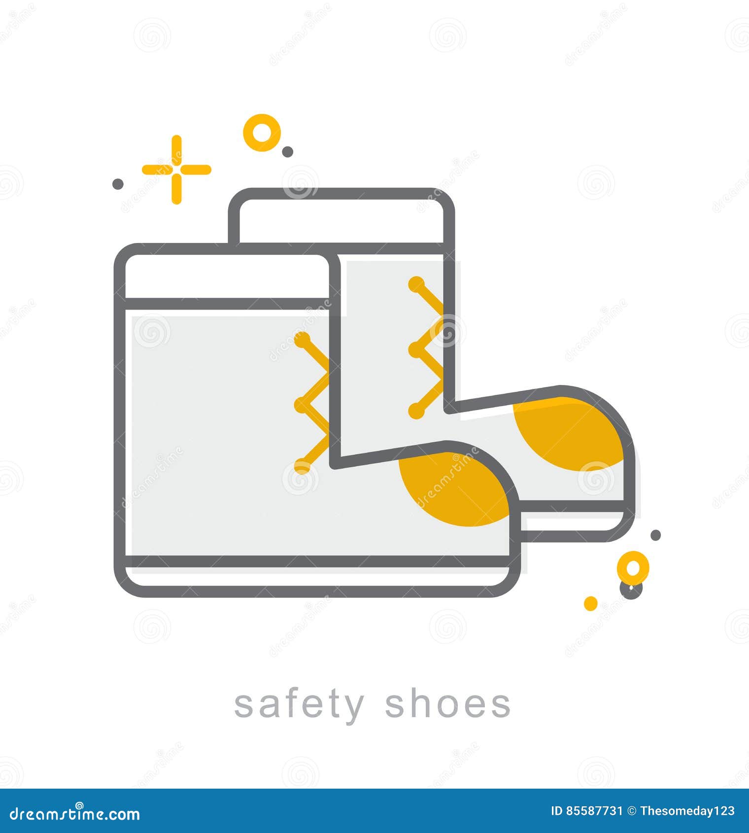 Thin Line Icons, Safety Shoes Stock Vector - Illustration of button ...