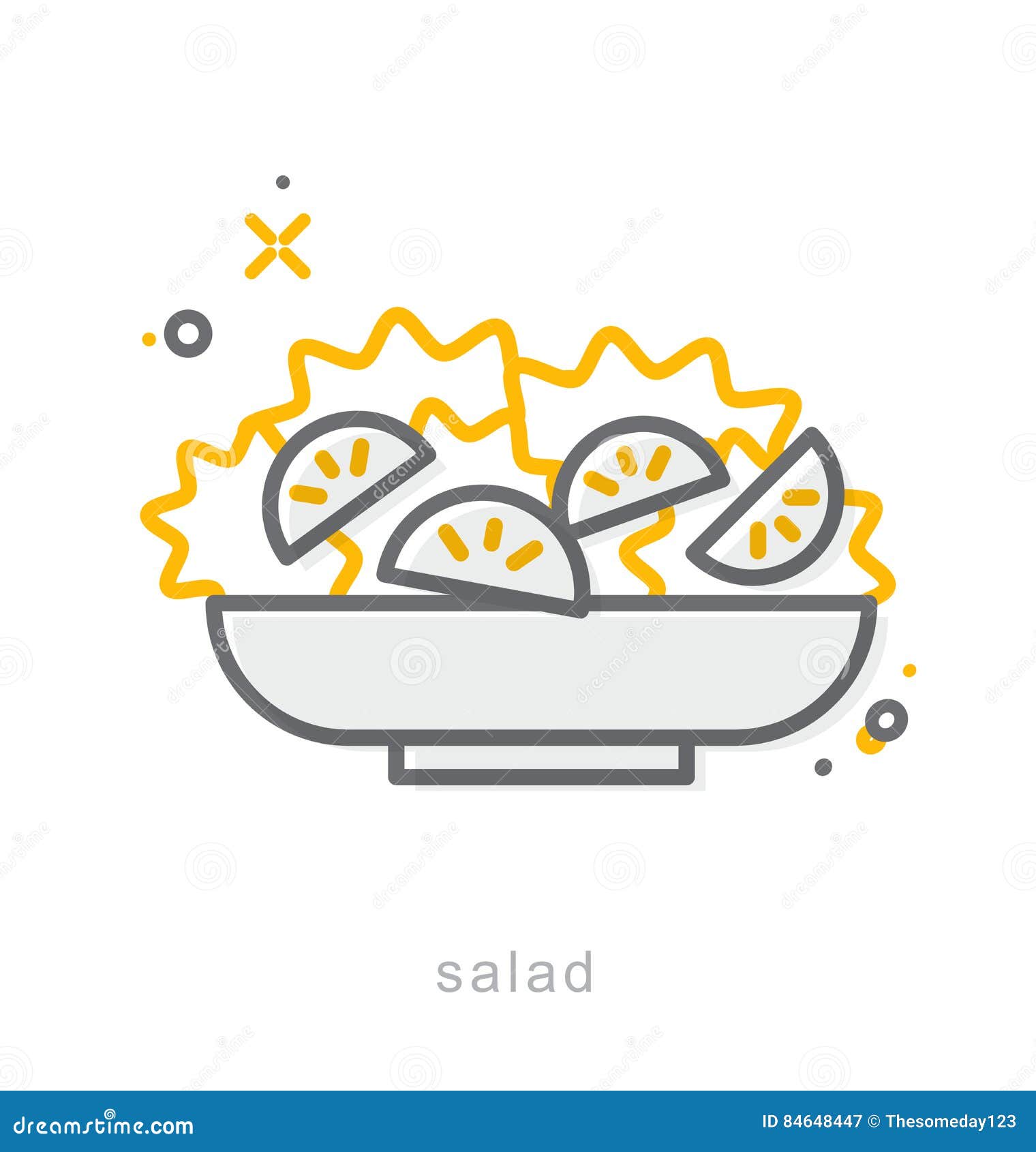 Thin line icons, Salad stock vector. Illustration of healthy - 84648447