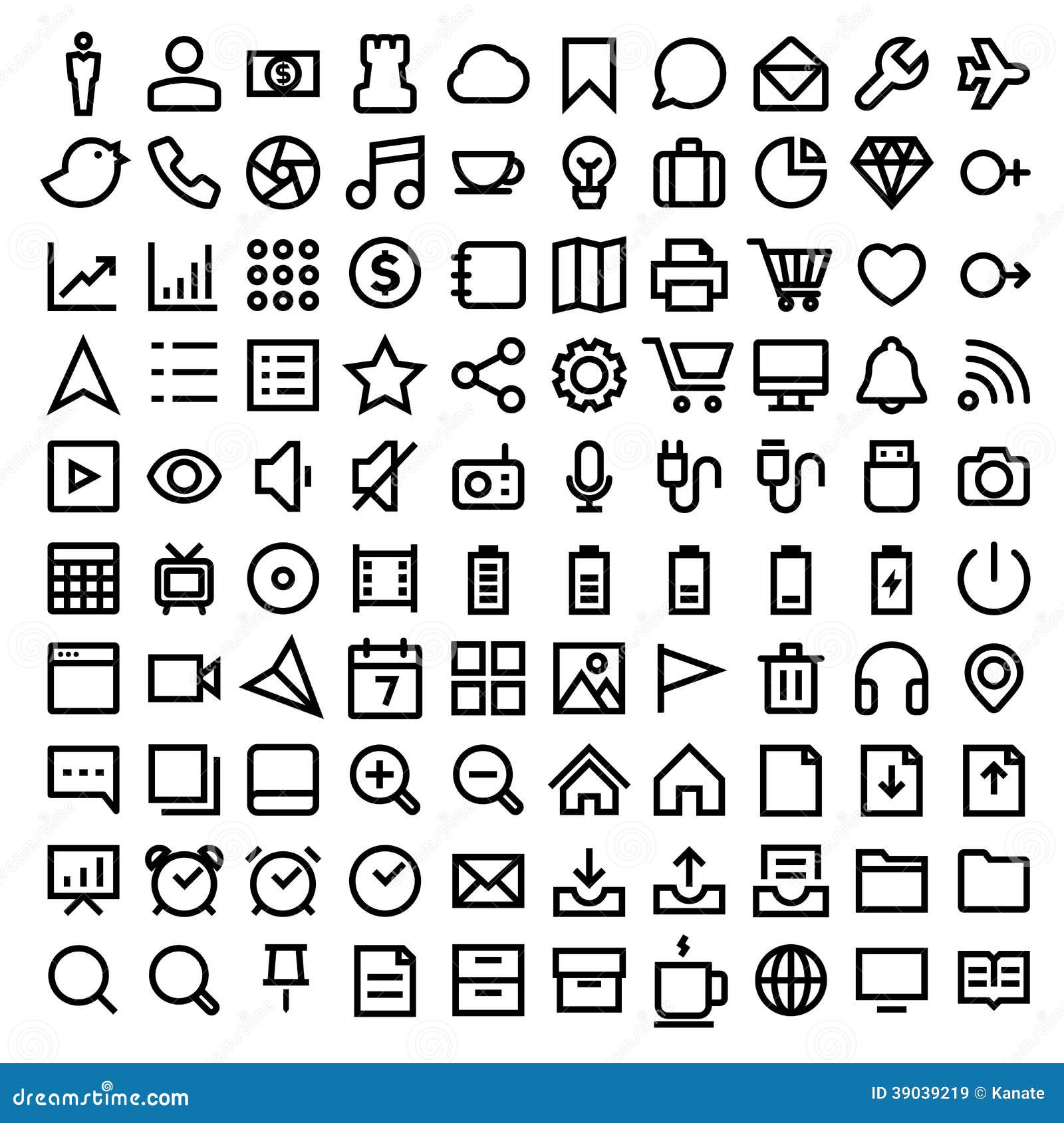 Thin Line Icons set stock vector. Illustration of icon - 39039219