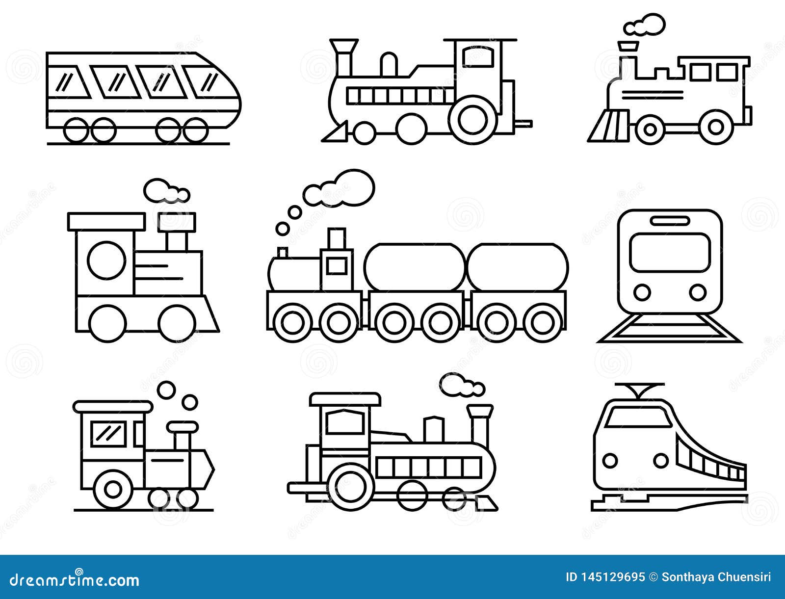 Line Icons Set,transportation,Train,vector Illustrations Stock Vector ...