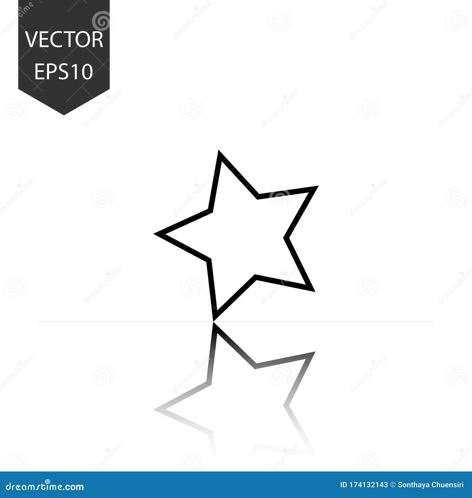 Thin Line Icons for Star and Shadow,vector Illustrations Stock Vector ...