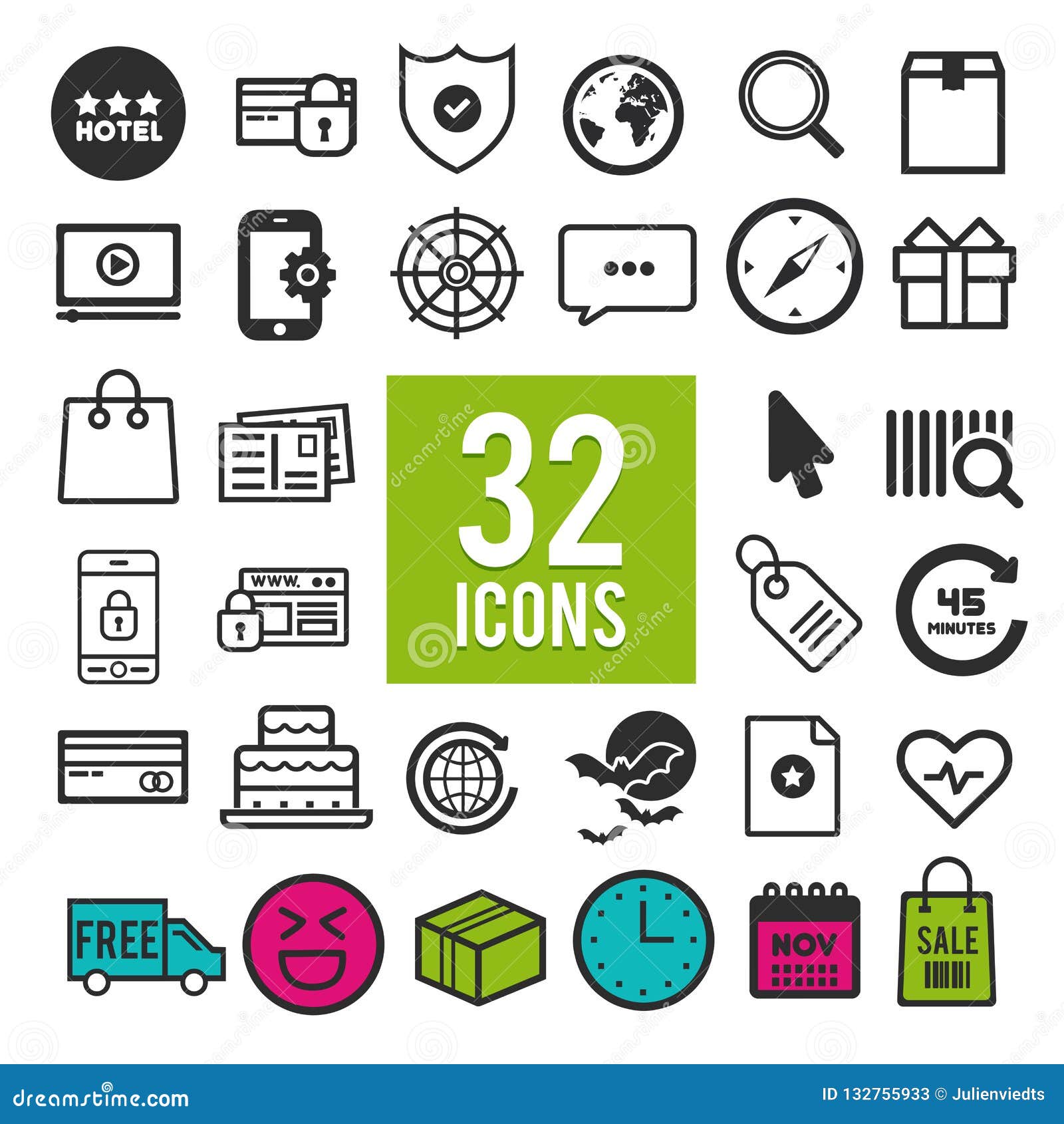 Thin Line Icons for Web and Mobile on White Background Stock Vector ...