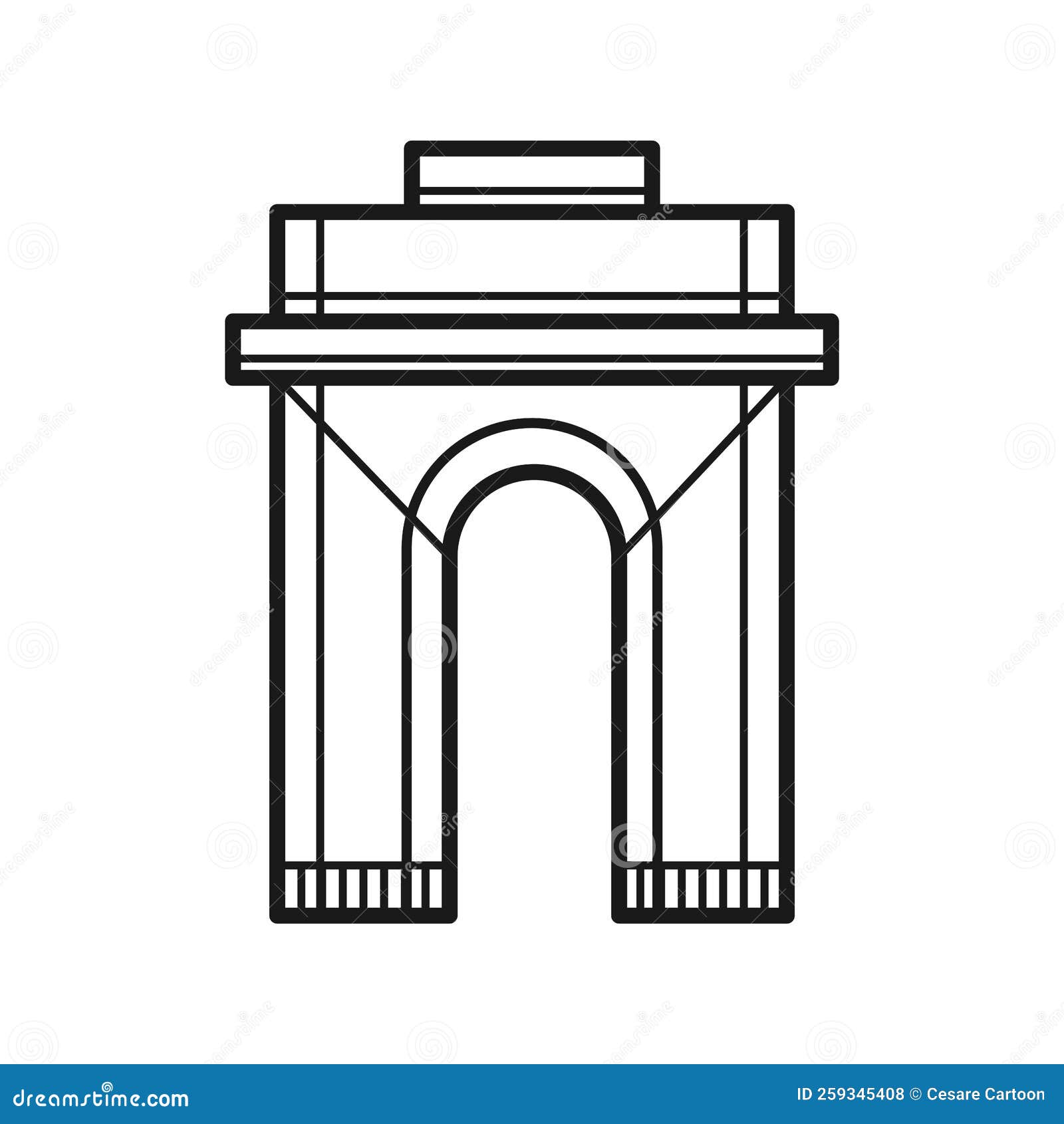 Thin line indian gate stock vector. Illustration of gate - 259345408