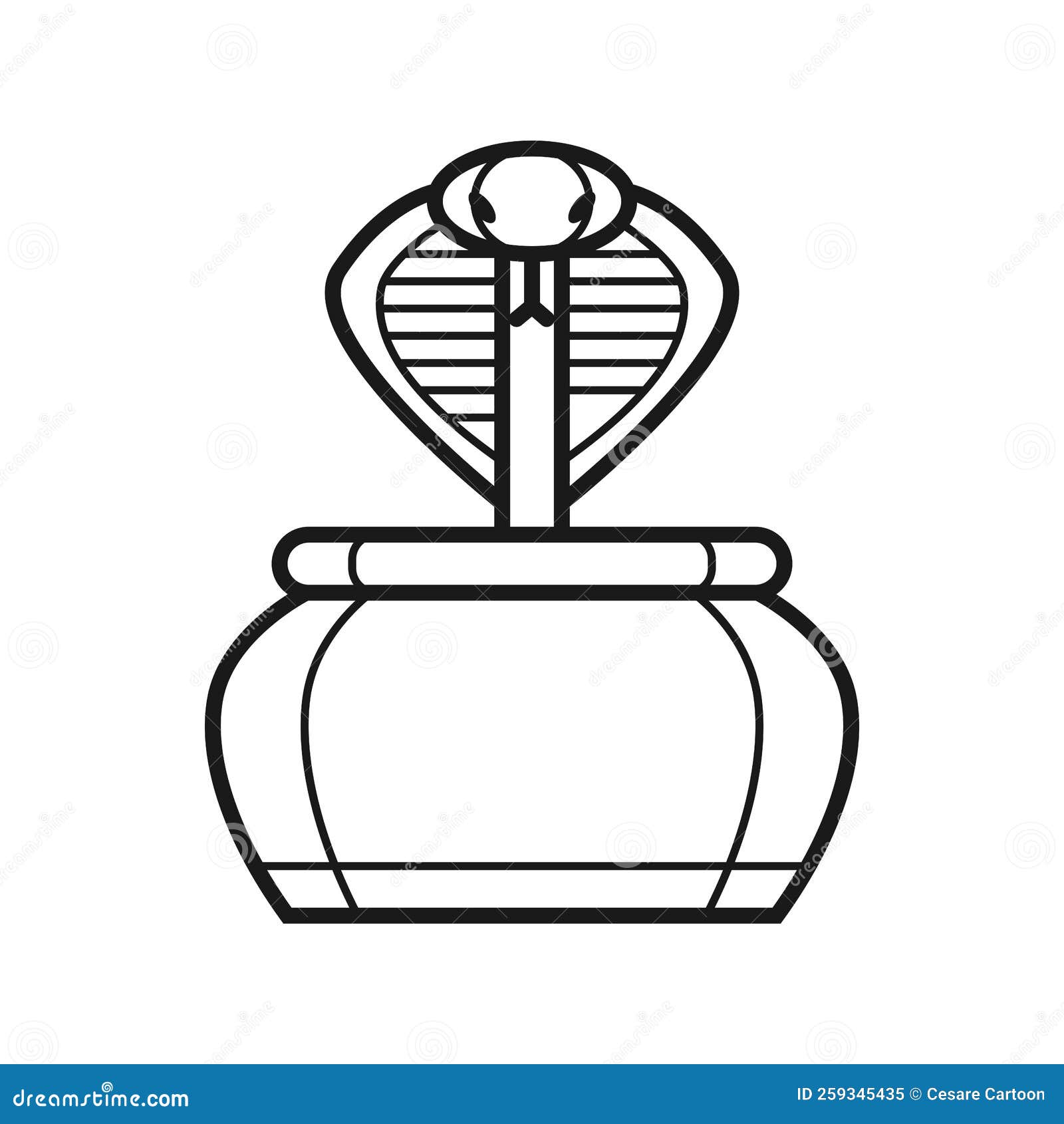 Thin line king cobra stock vector. Illustration of cobra - 259345435