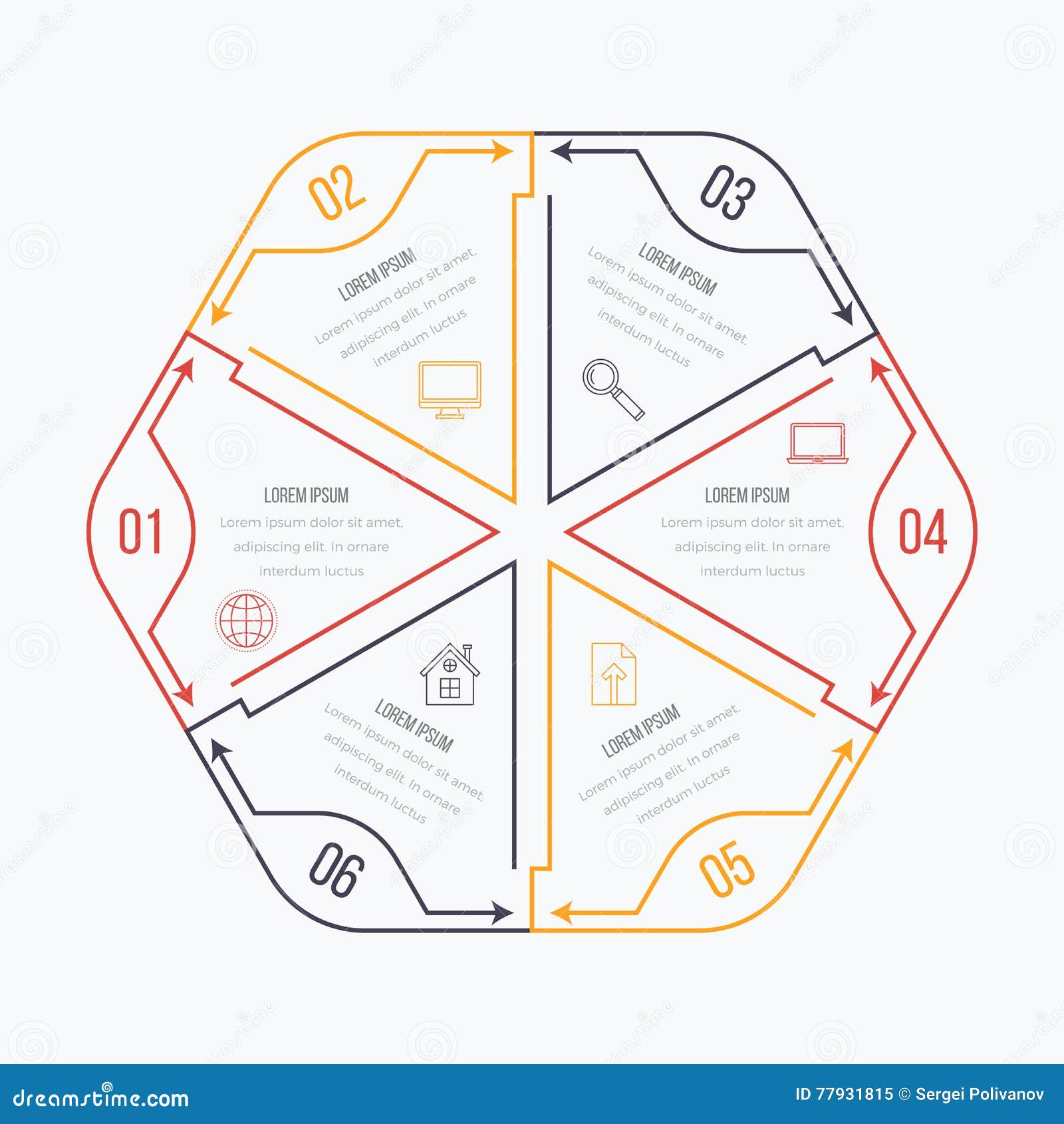 Thin Line Infographic Element Stock Vector - Illustration of connected ...