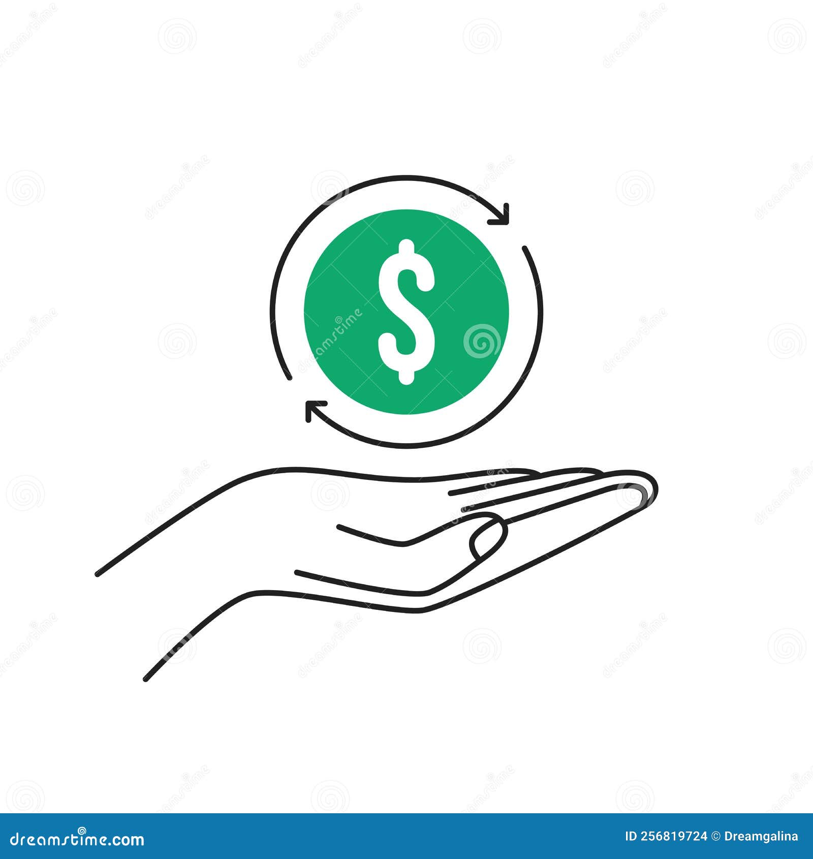 Thin Line Instant or Easy Recurring Subscription Icon Stock Vector ...