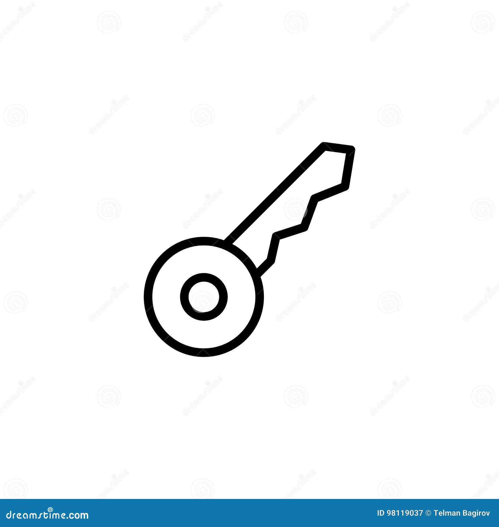 Thin line key icon stock illustration. Illustration of thin - 98119037